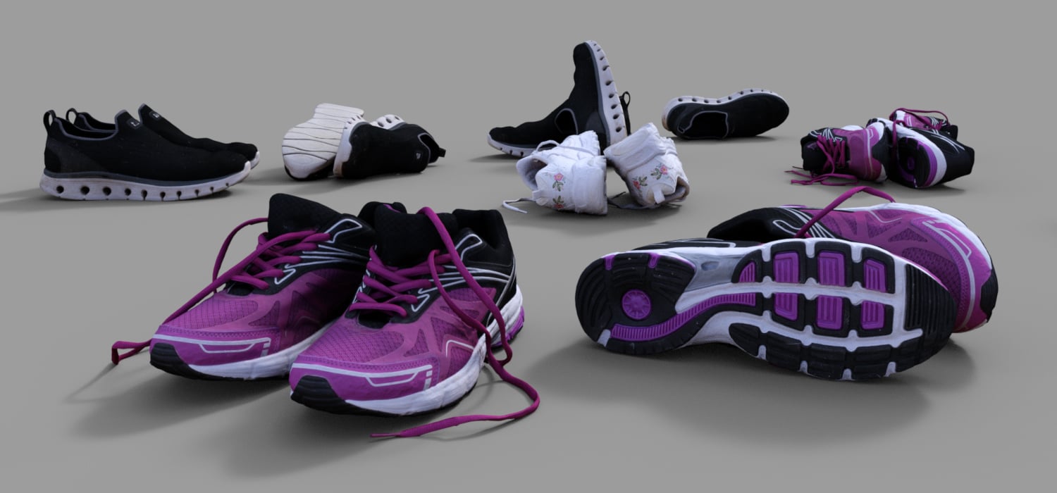 Tossed Sports Shoes | Daz 3D