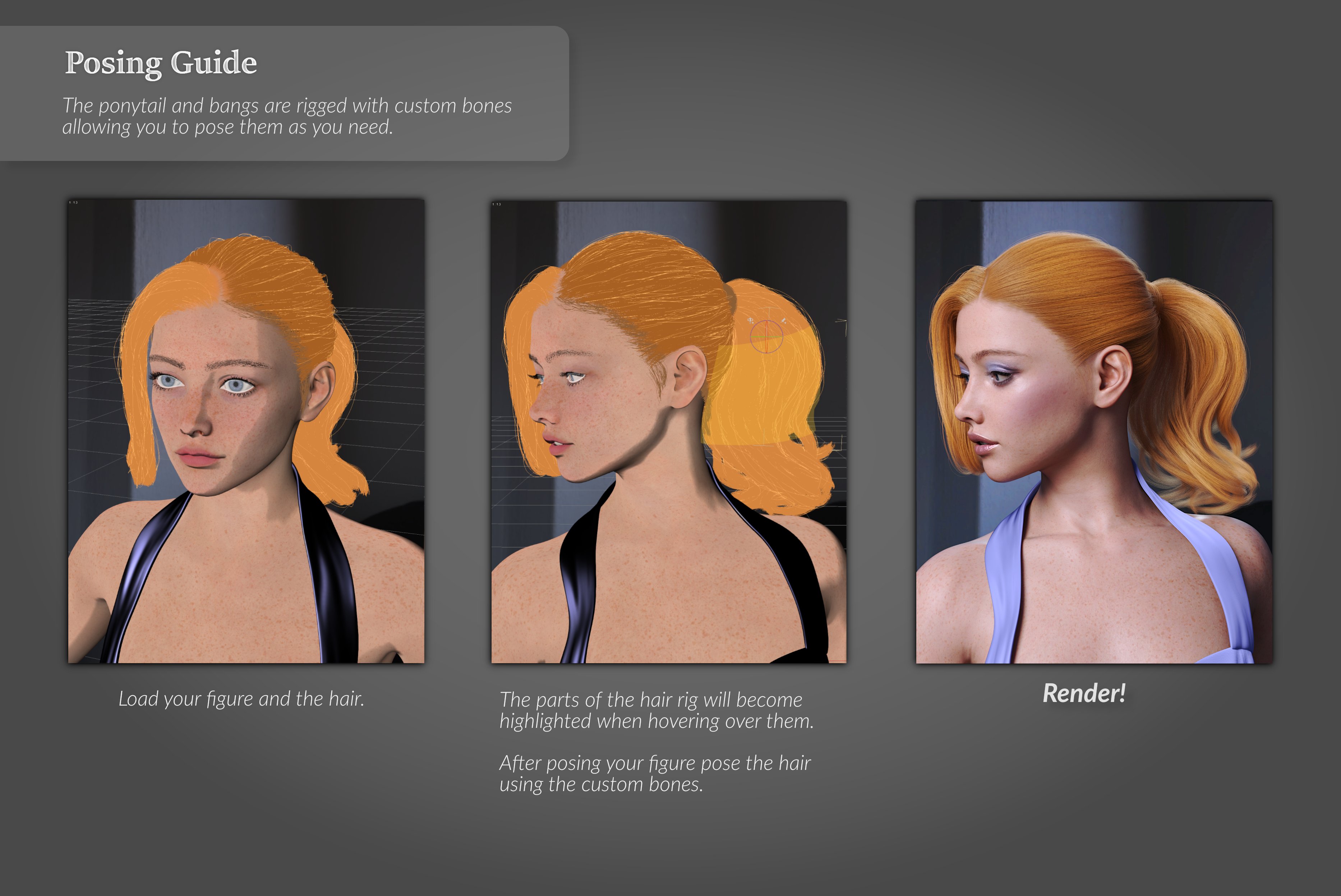 Retro Ponytail for Genesis 9 | Daz 3D