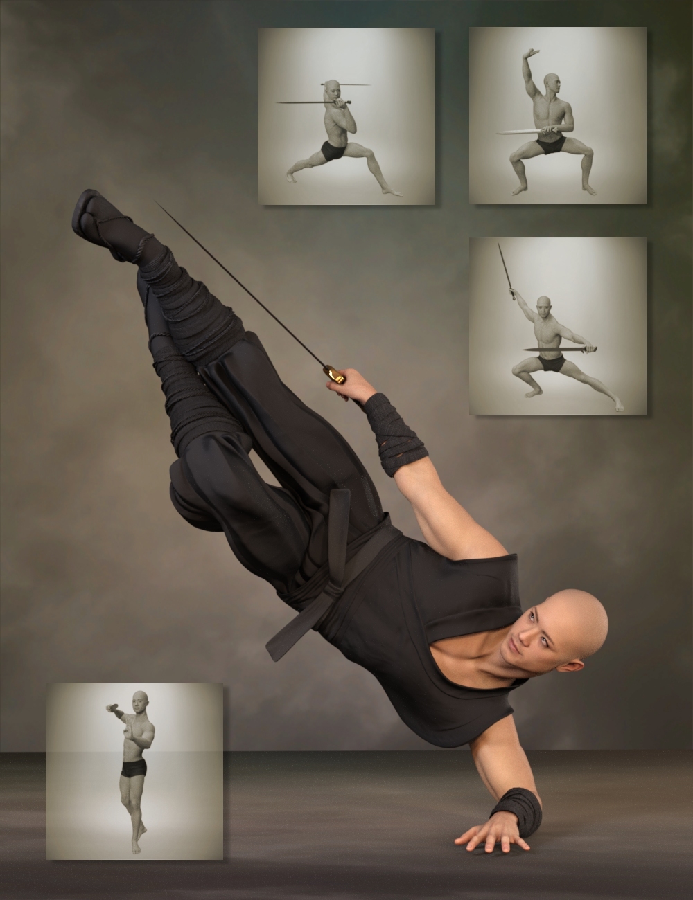 Sword Mastery Poses for Genesis 9 | Daz 3D