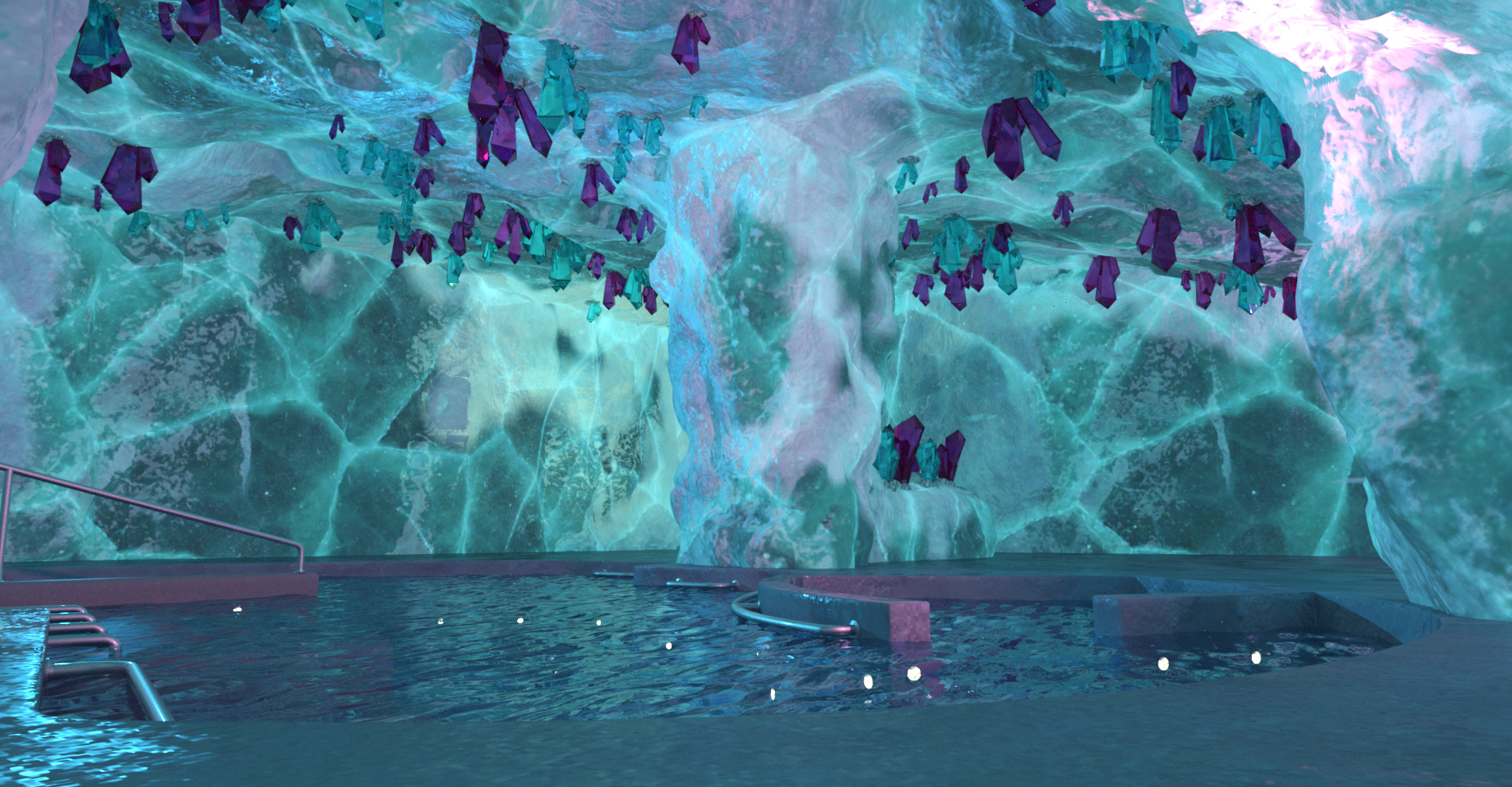 Crystal Glacier Cave Pool | Daz 3D