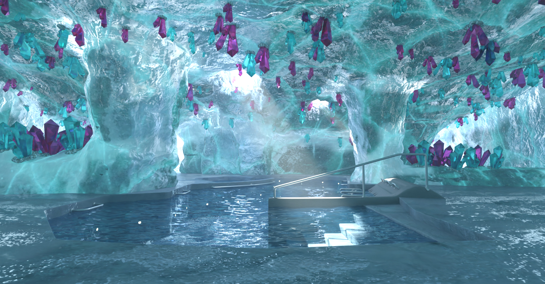 Crystal Glacier Cave Pool | Daz 3D