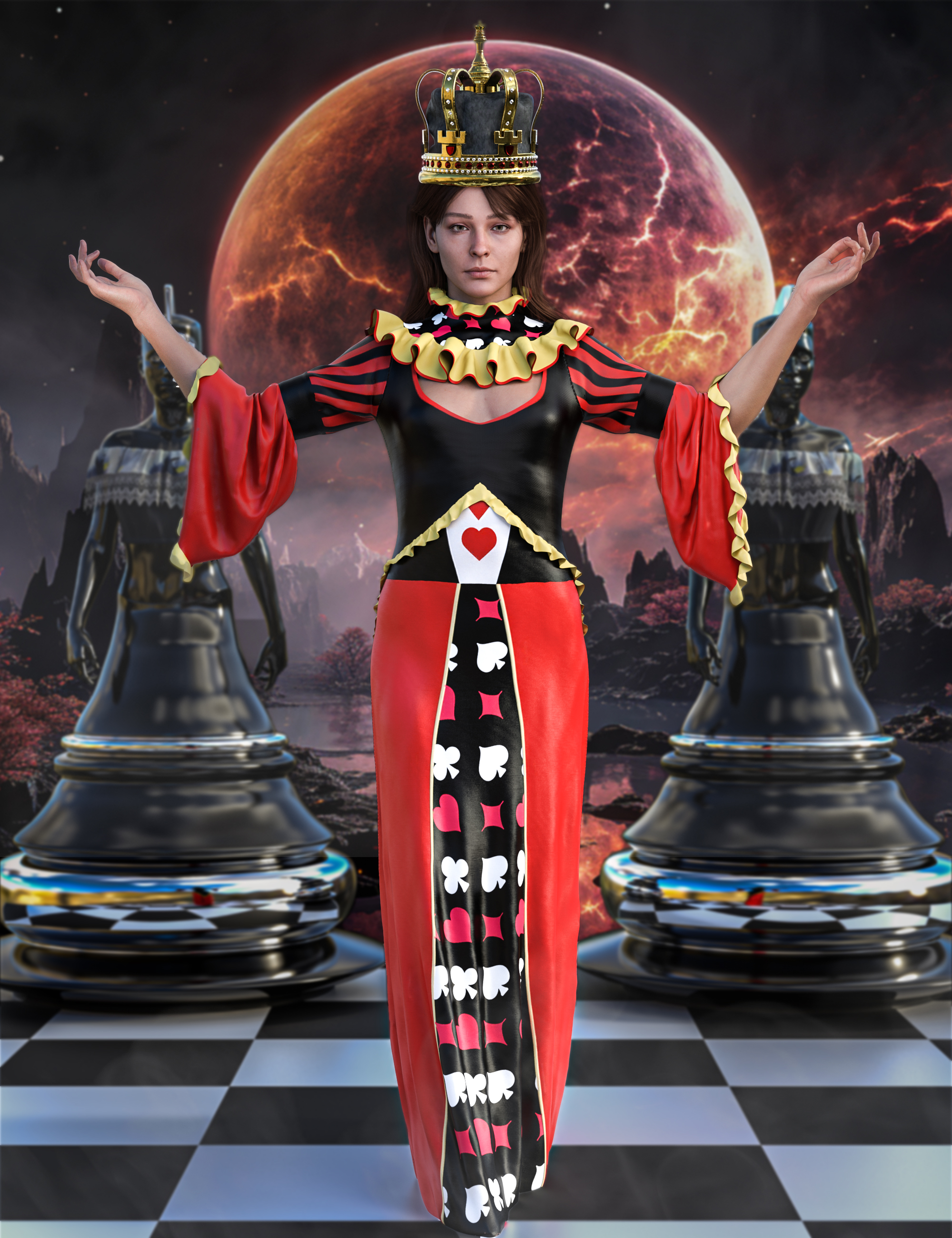 dForce Queen's Gambit Outfit For Genesis 9 | Daz 3D