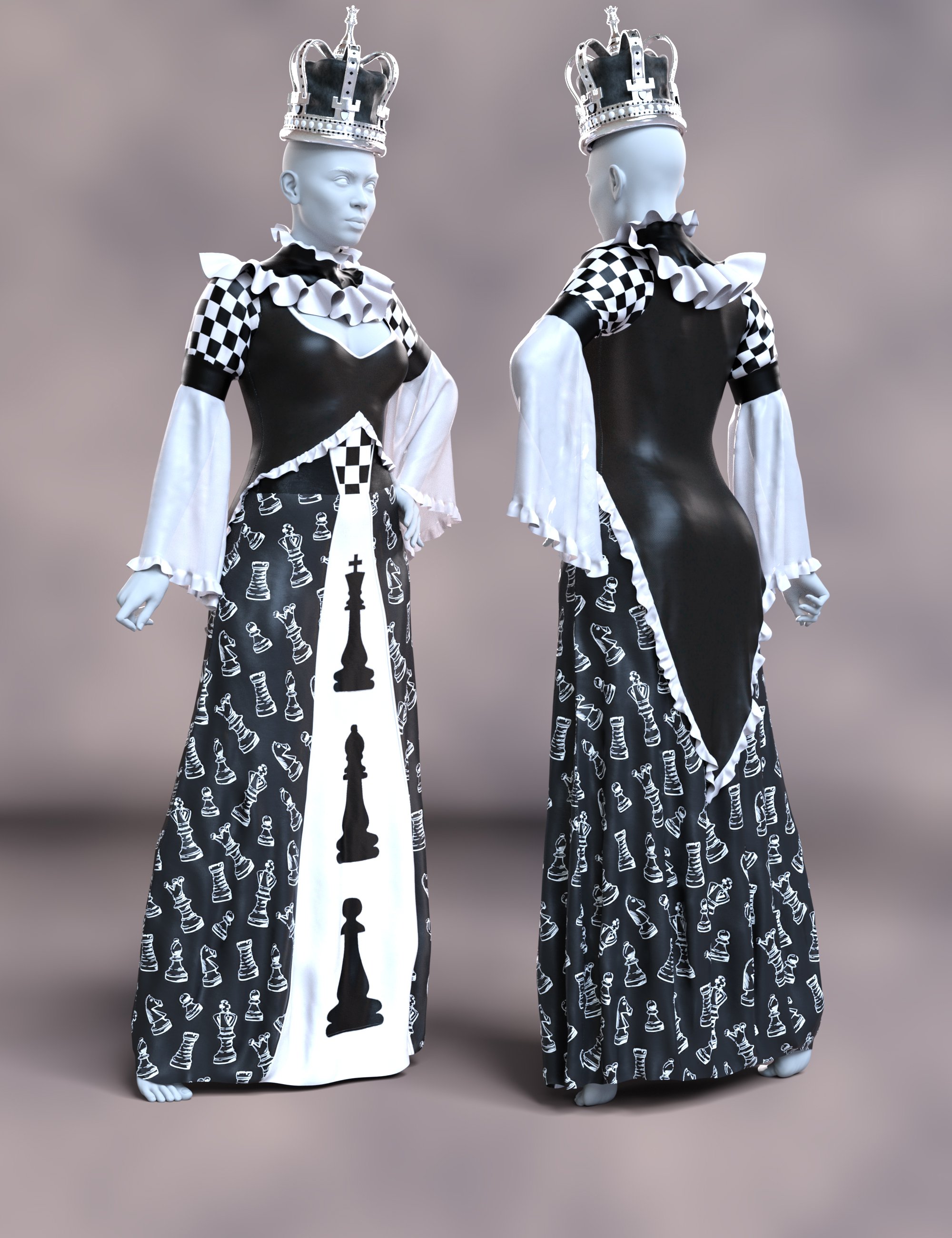 dForce Queen's Gambit Outfit Texture Add-on | Daz 3D
