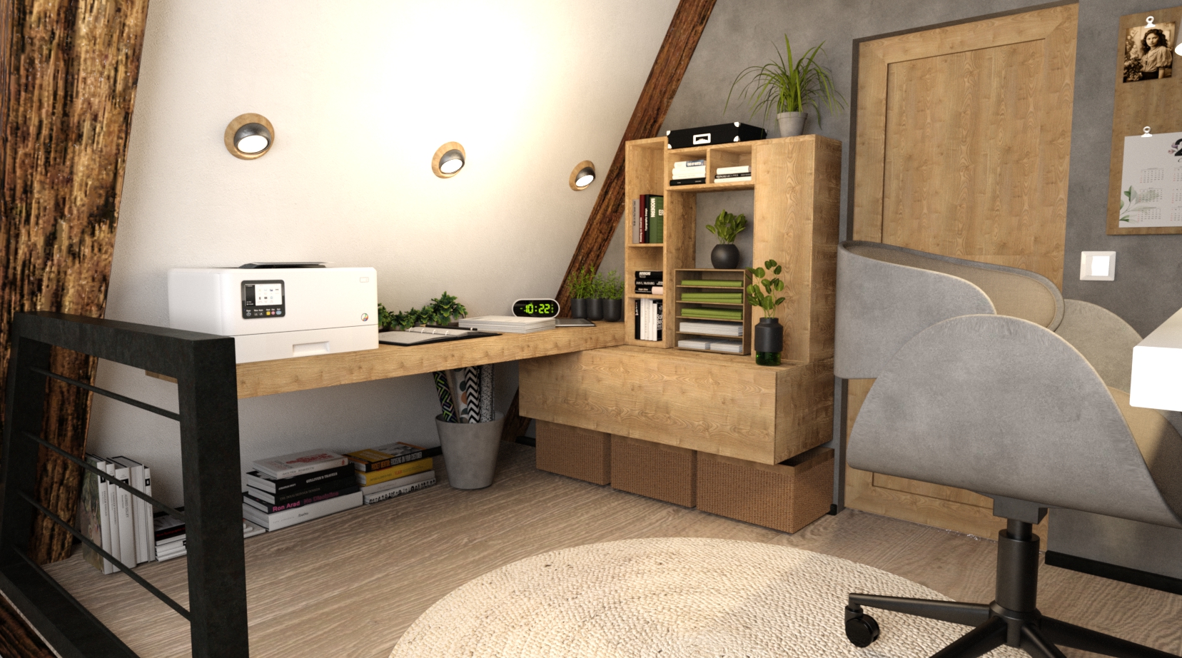 Scandinavian Style A-Frame House AddOn: Office and Child Room | Daz 3D