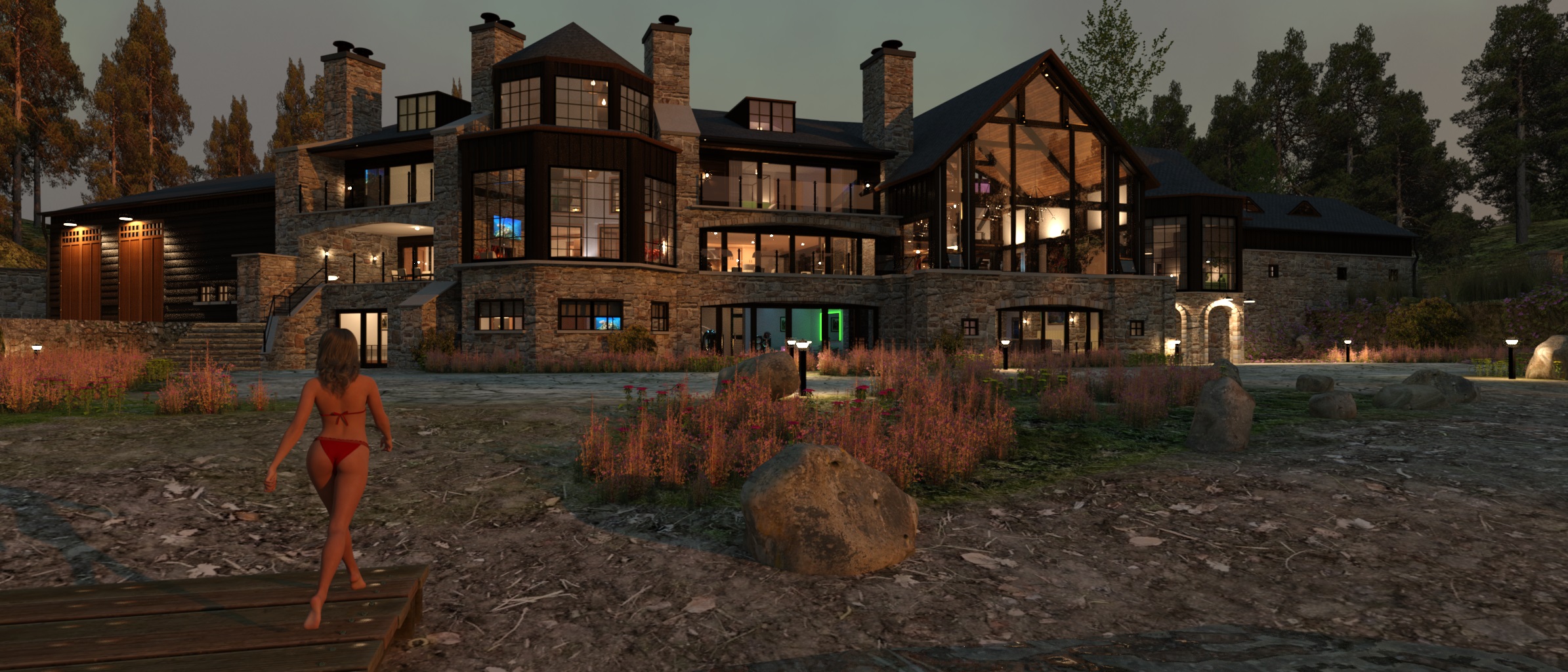 PW Lake Mansion | Daz 3D