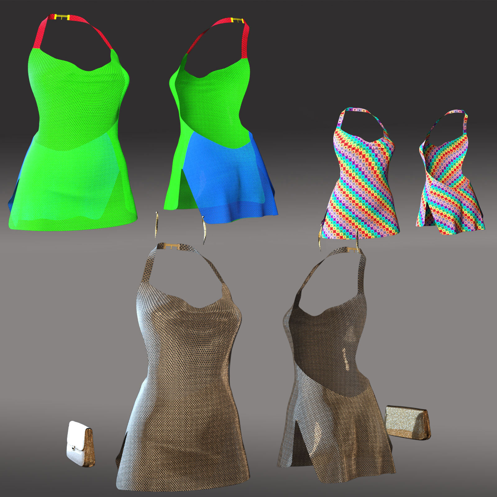 dForce Diamante Mesh Mini Dress Outfit for Genesis 9 and 8.1 Female ...