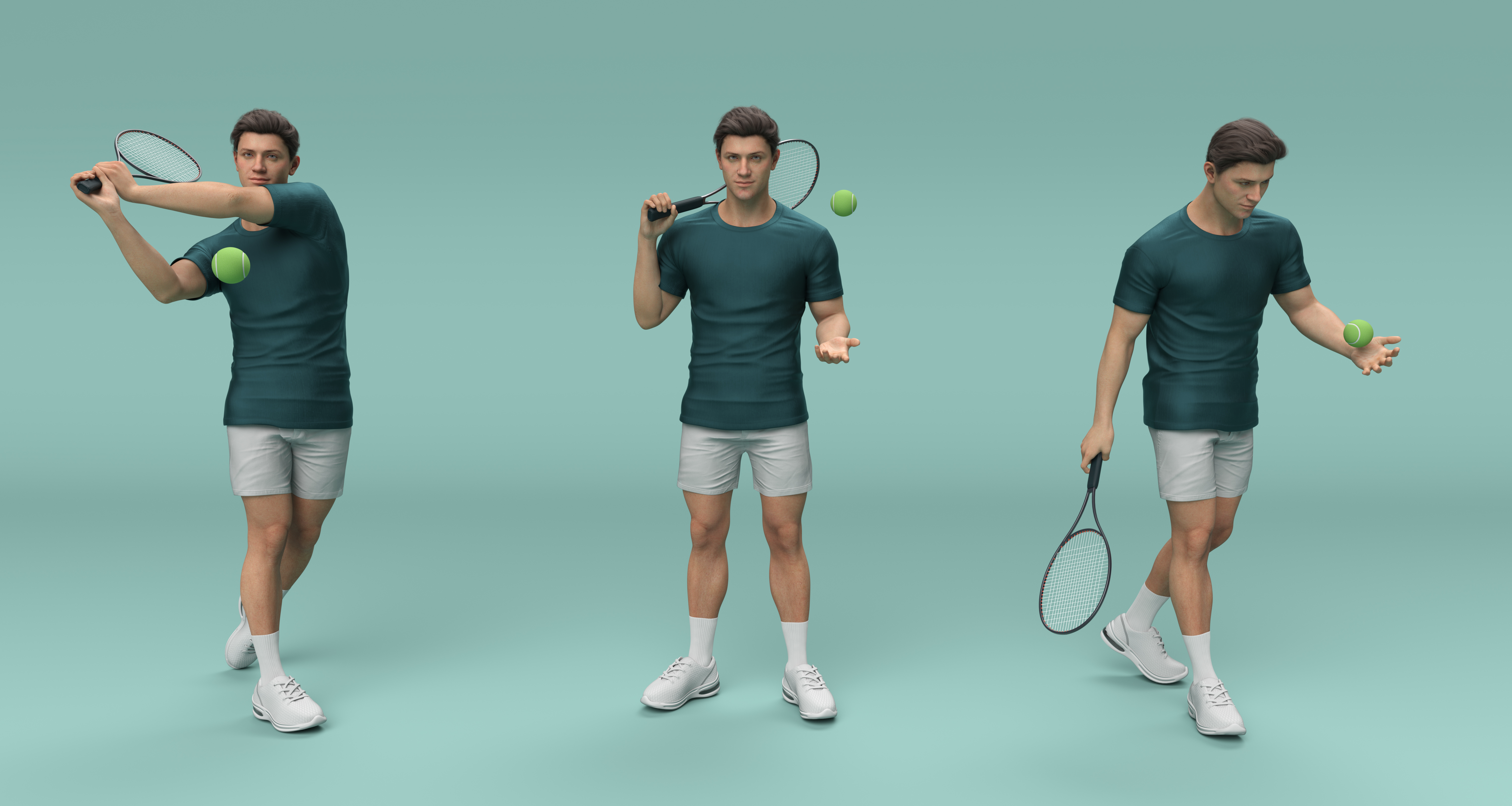 Match Point Tennis Poses and Props for Genesis 9 and Genesis 8 | Daz 3D