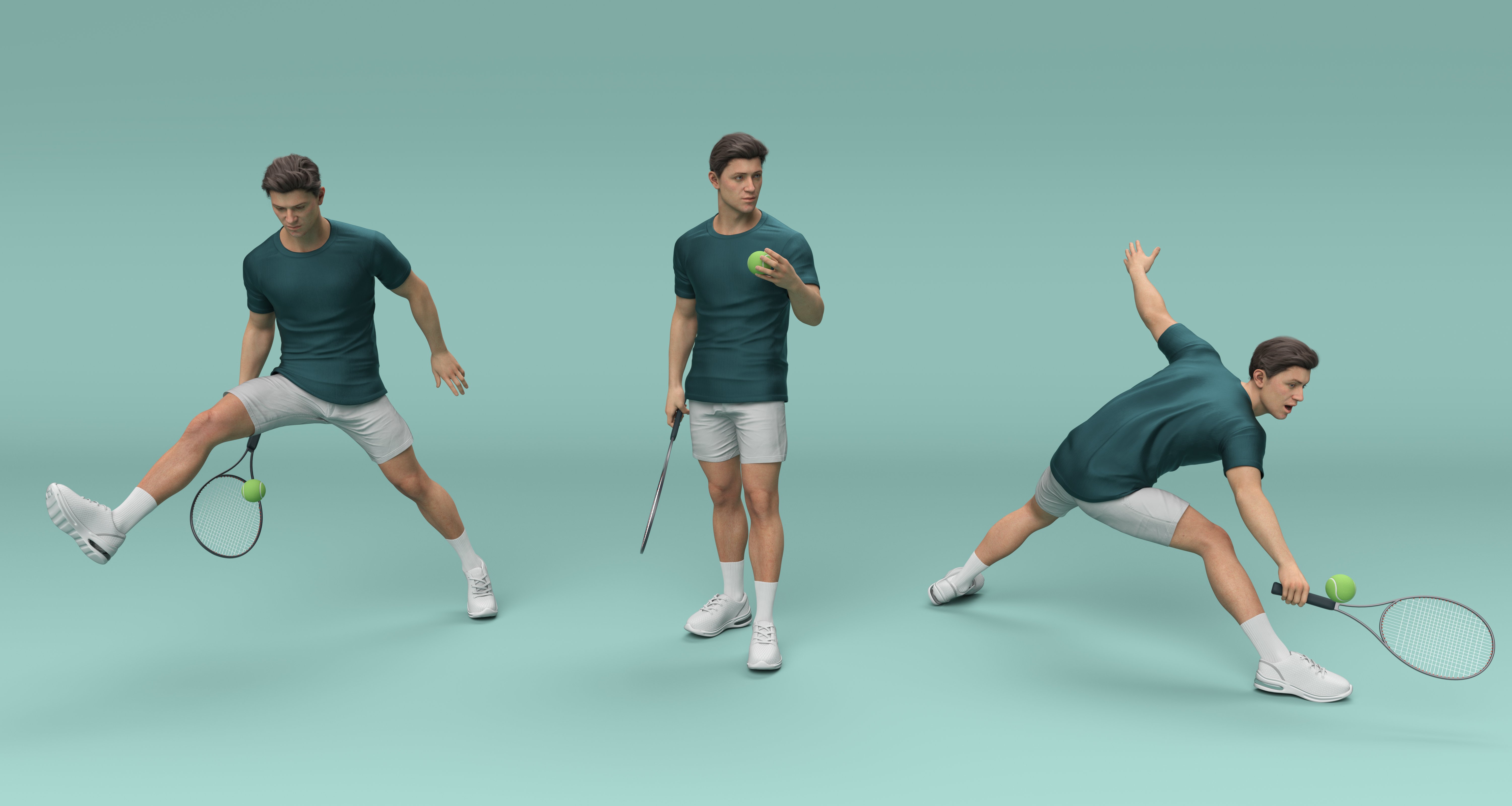 Match Point Tennis Poses and Props for Genesis 9 and Genesis 8 | Daz 3D