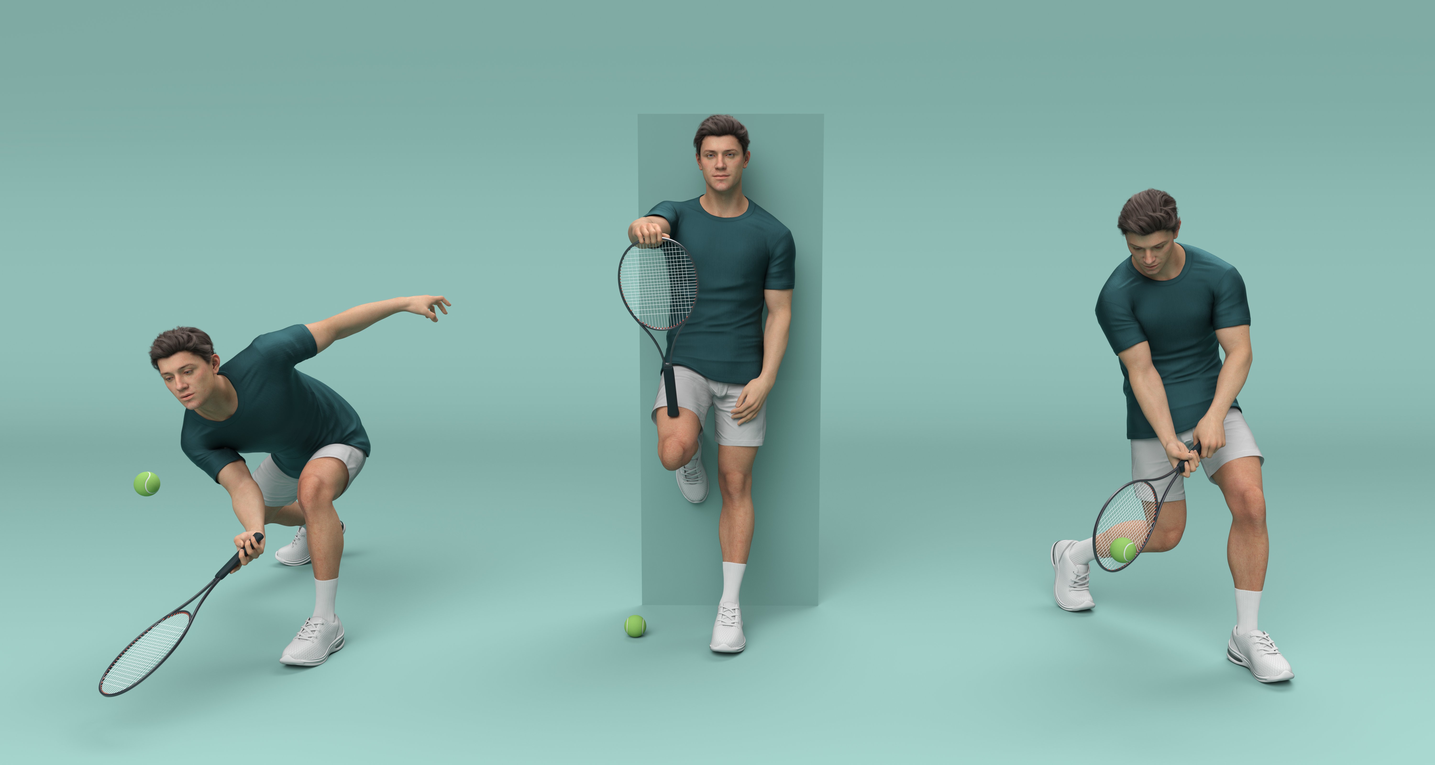 Match Point Tennis Poses and Props for Genesis 9 and Genesis 8 | Daz 3D