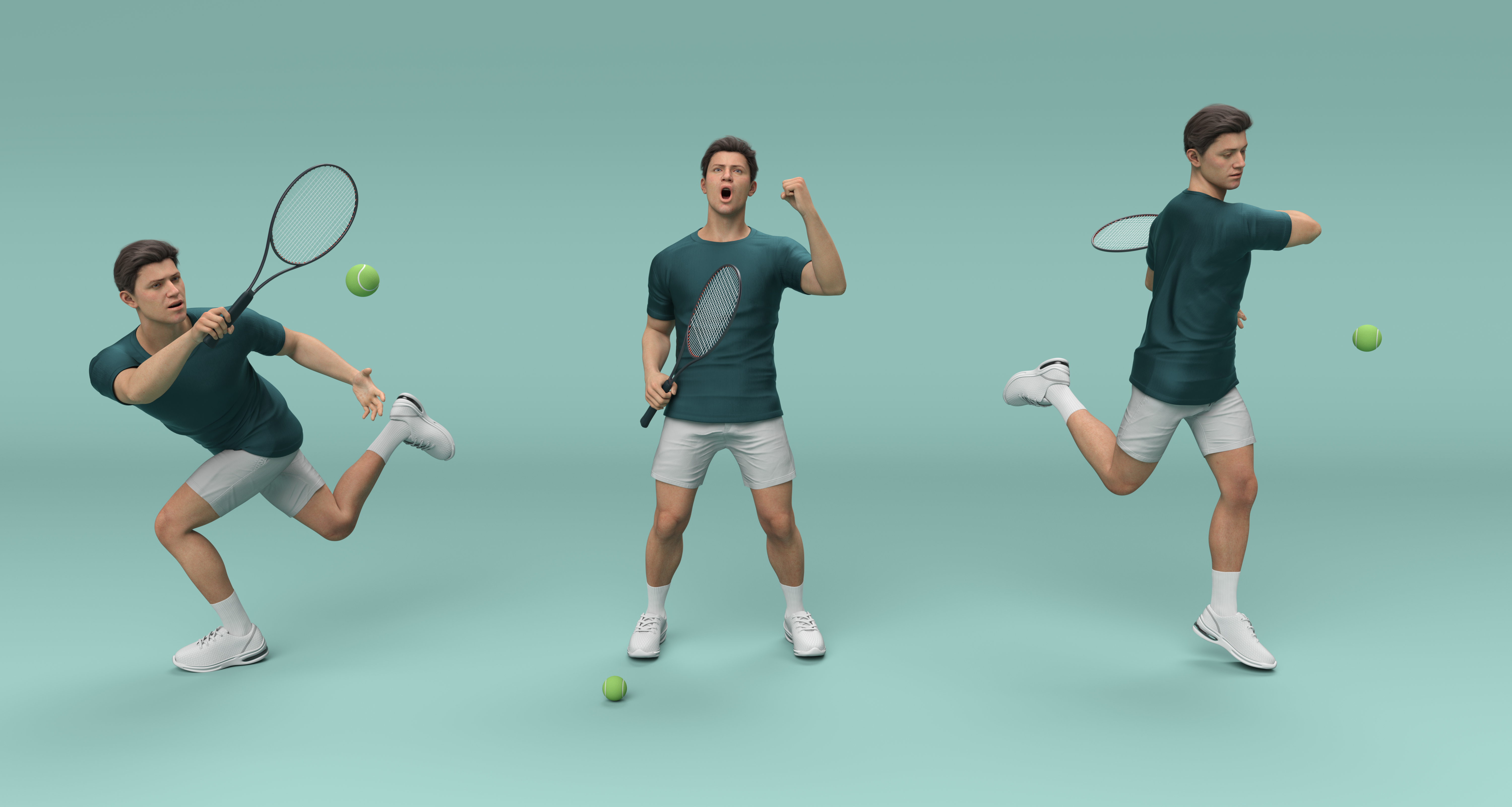 Match Point Tennis Poses and Props for Genesis 9 and Genesis 8 | Daz 3D
