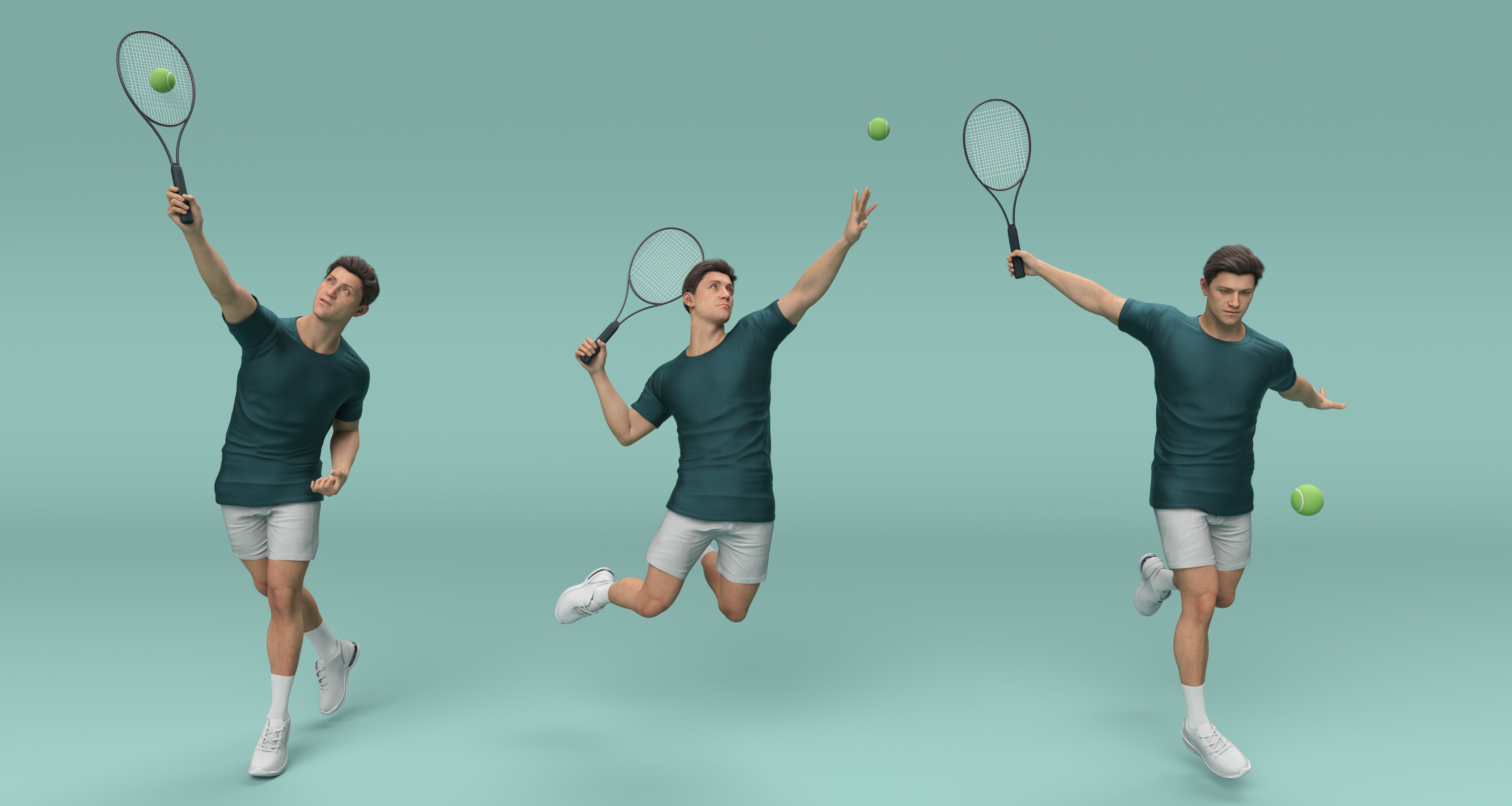 Match Point Tennis Poses and Props for Genesis 9 and Genesis 8 | Daz 3D