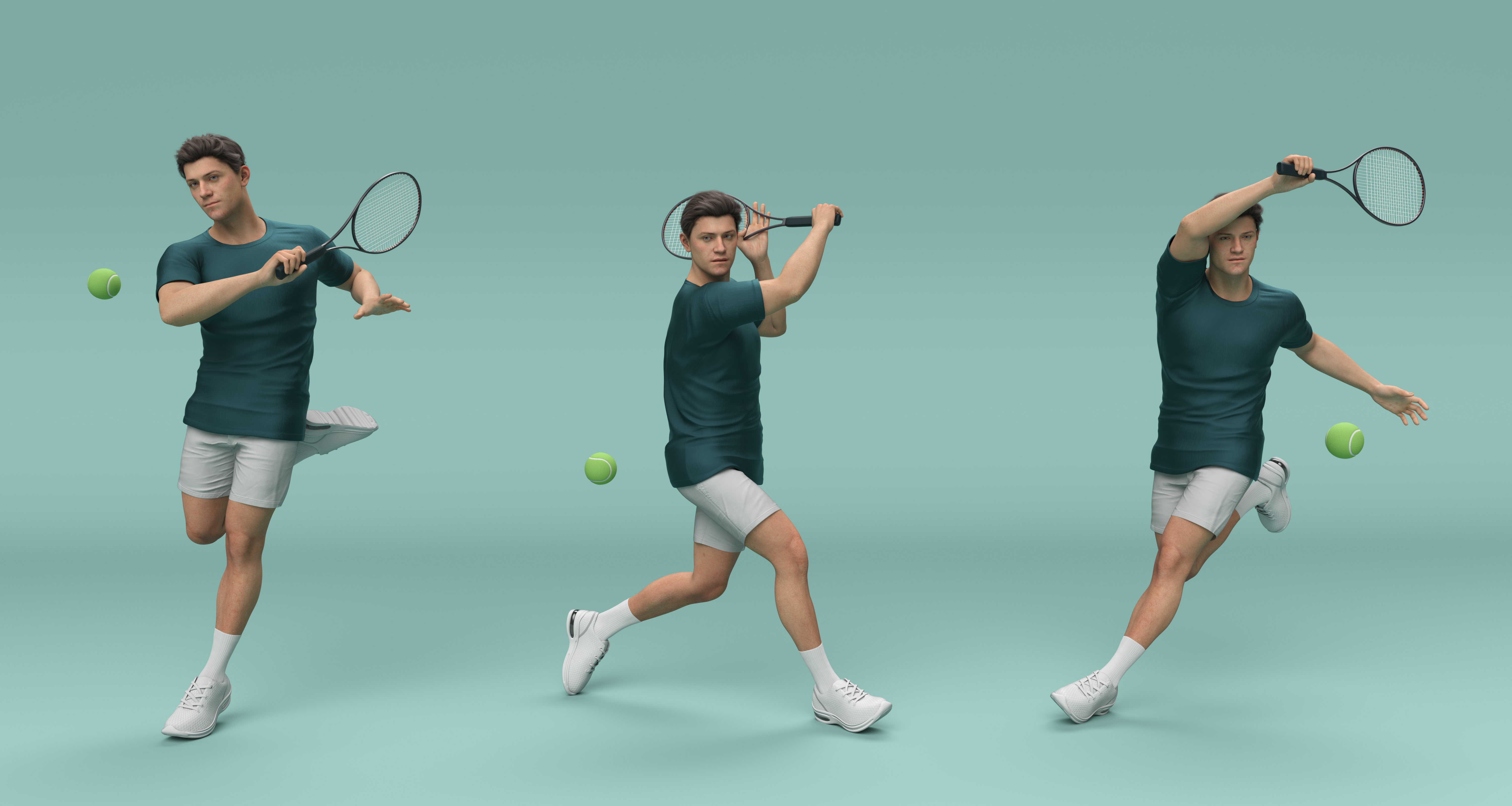 Match Point Tennis Poses and Props for Genesis 9 and Genesis 8 | Daz 3D