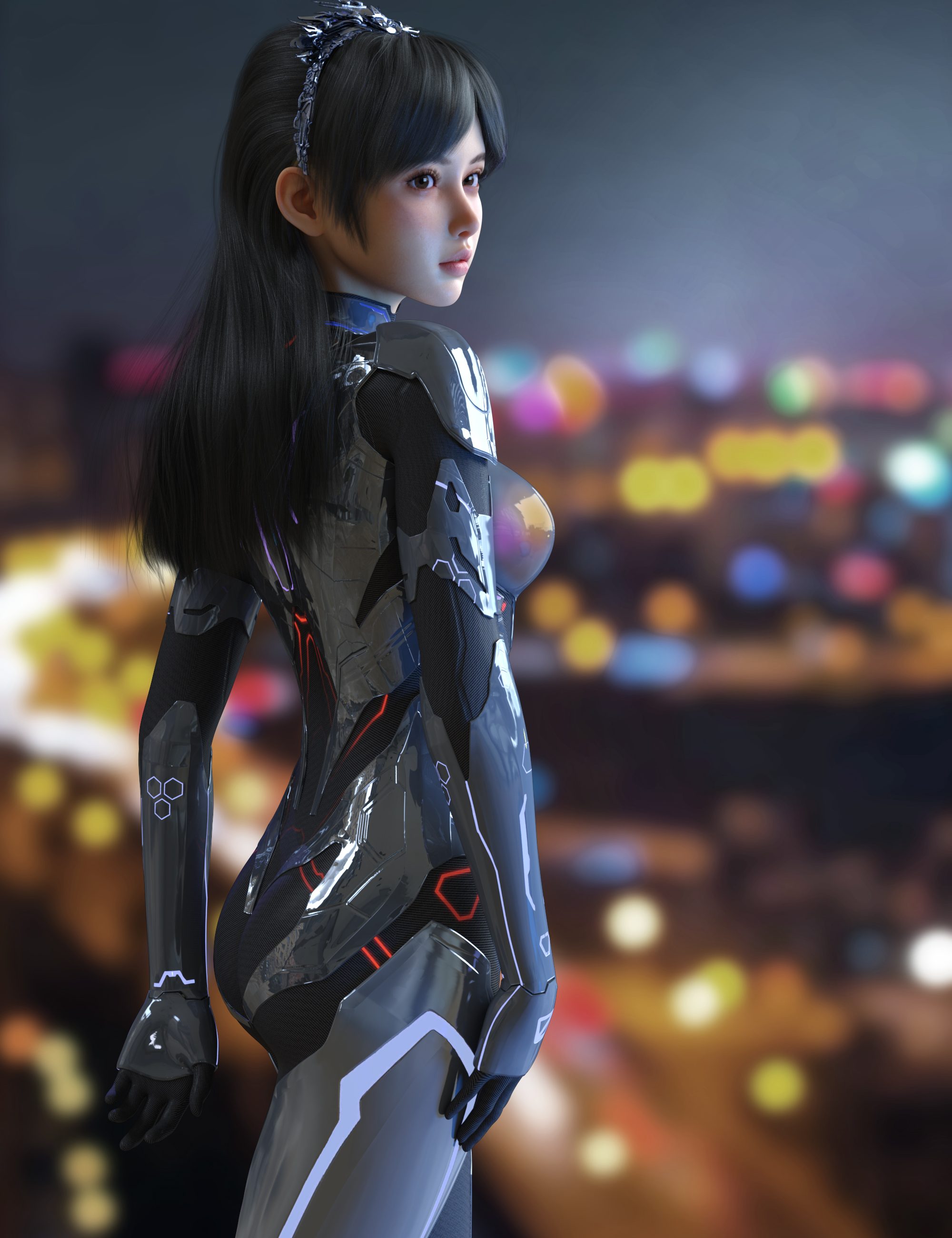 Vo Xiao Hua HD Character, Hair, and Armour for Genesis 9 Bundle | Daz 3D