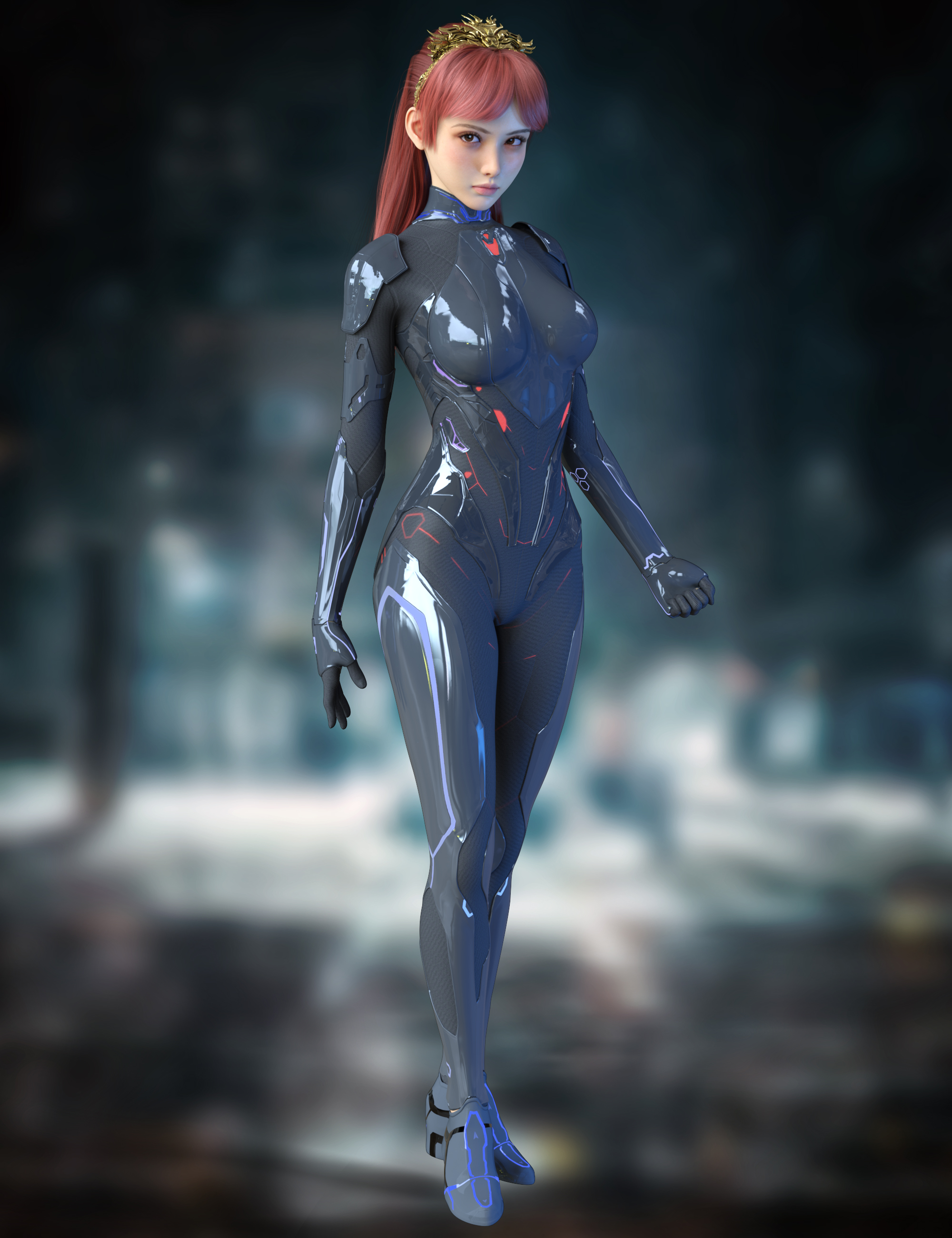 Vo Xiao Hua HD Character, Hair, and Armour for Genesis 9 Bundle | Daz 3D