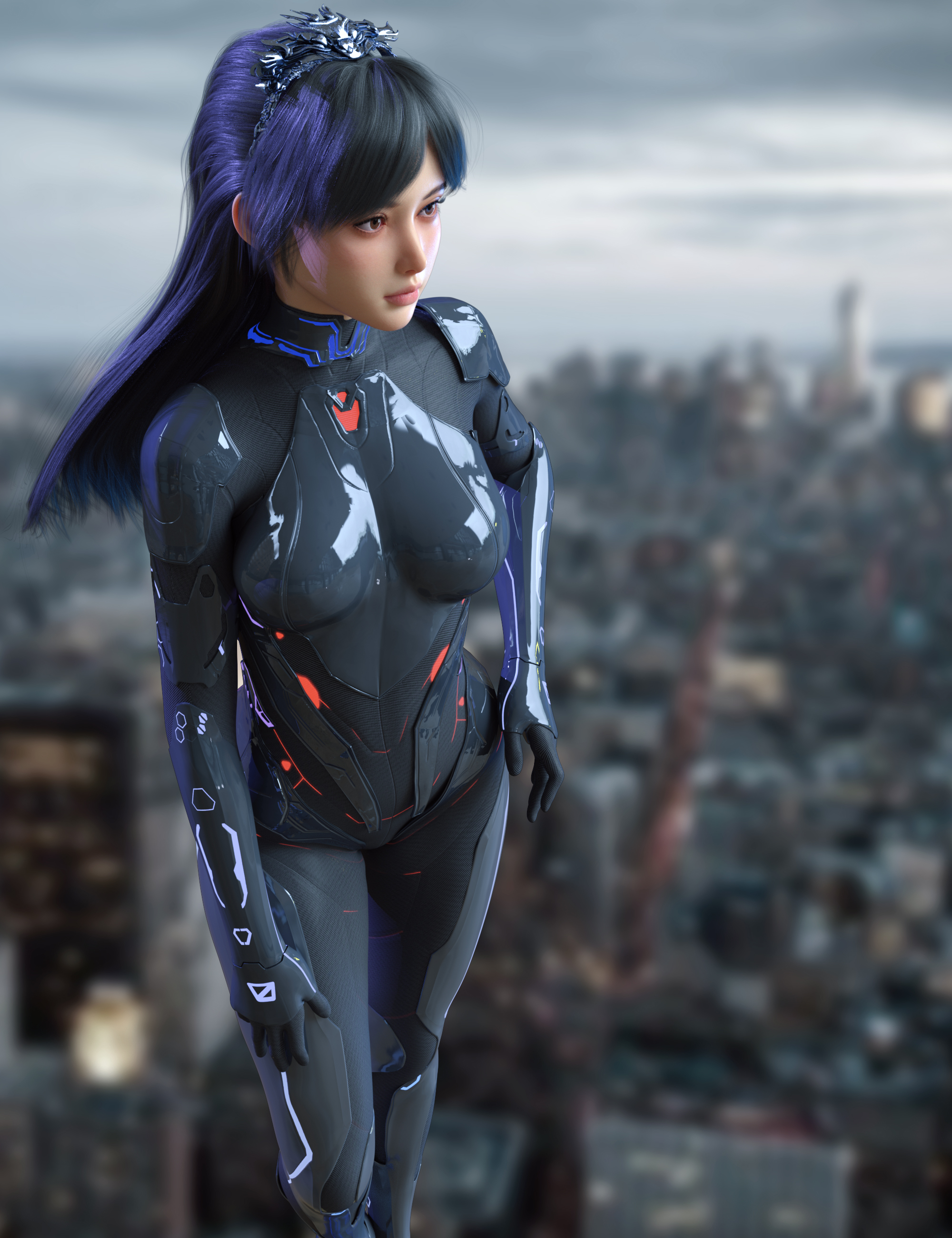 Vo Xiao Hua HD Character, Hair, and Armour for Genesis 9 Bundle | Daz 3D