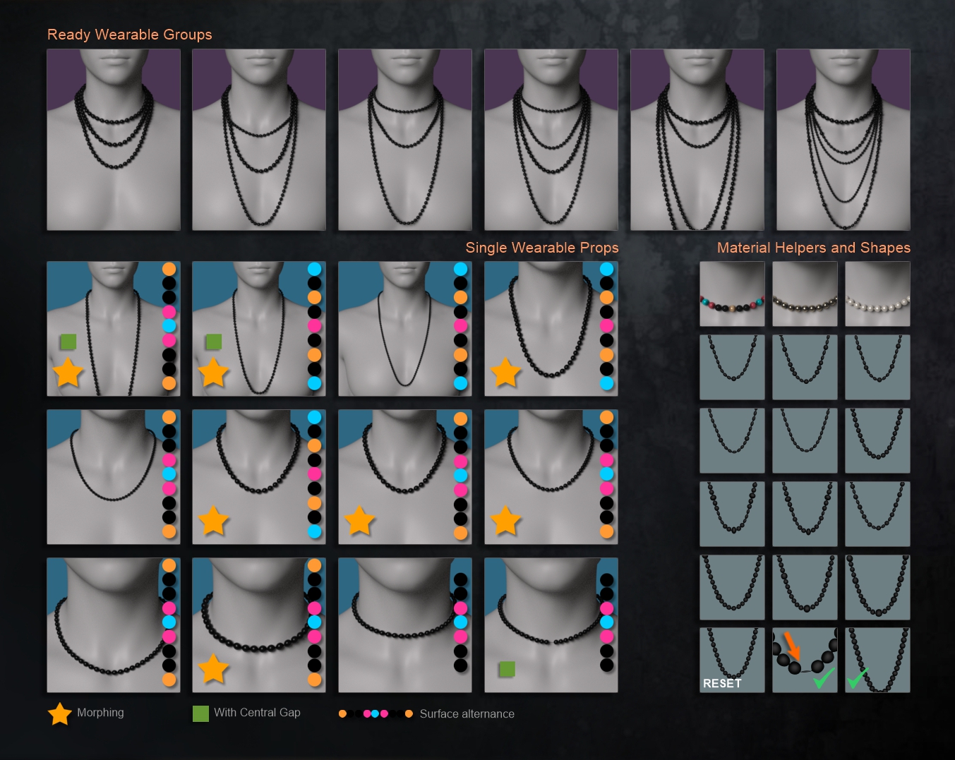 FK dForce Omni Necklaces for Genesis 8, 8.1 and 9 | Daz 3D