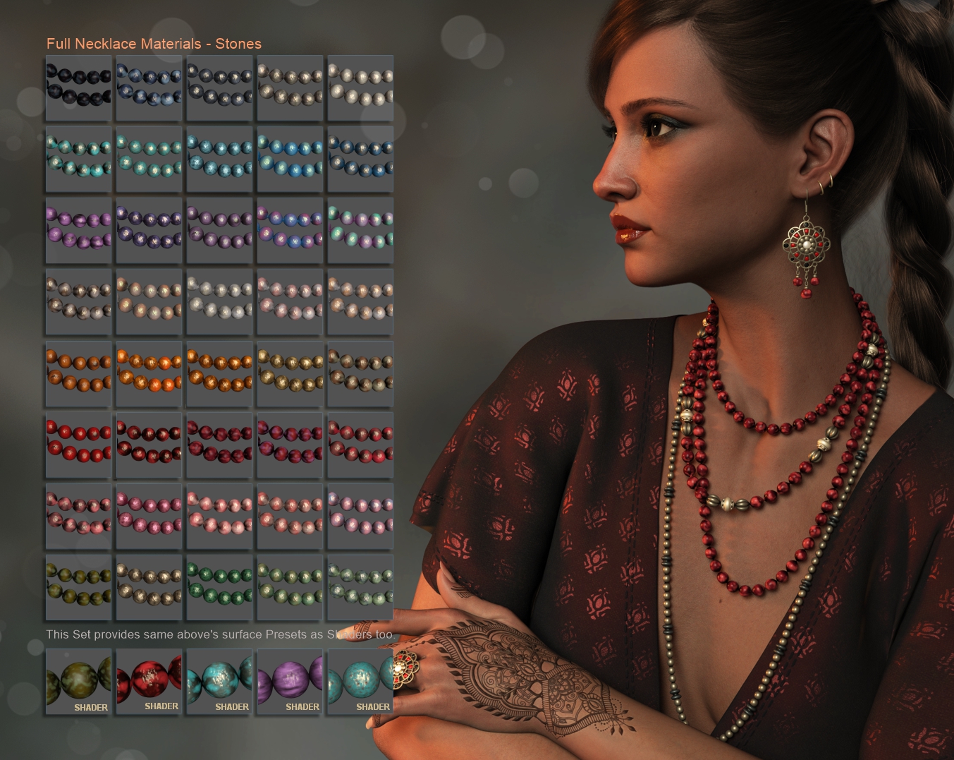 FK dForce Omni Necklaces and Materials Expansion Bundle | Daz 3D