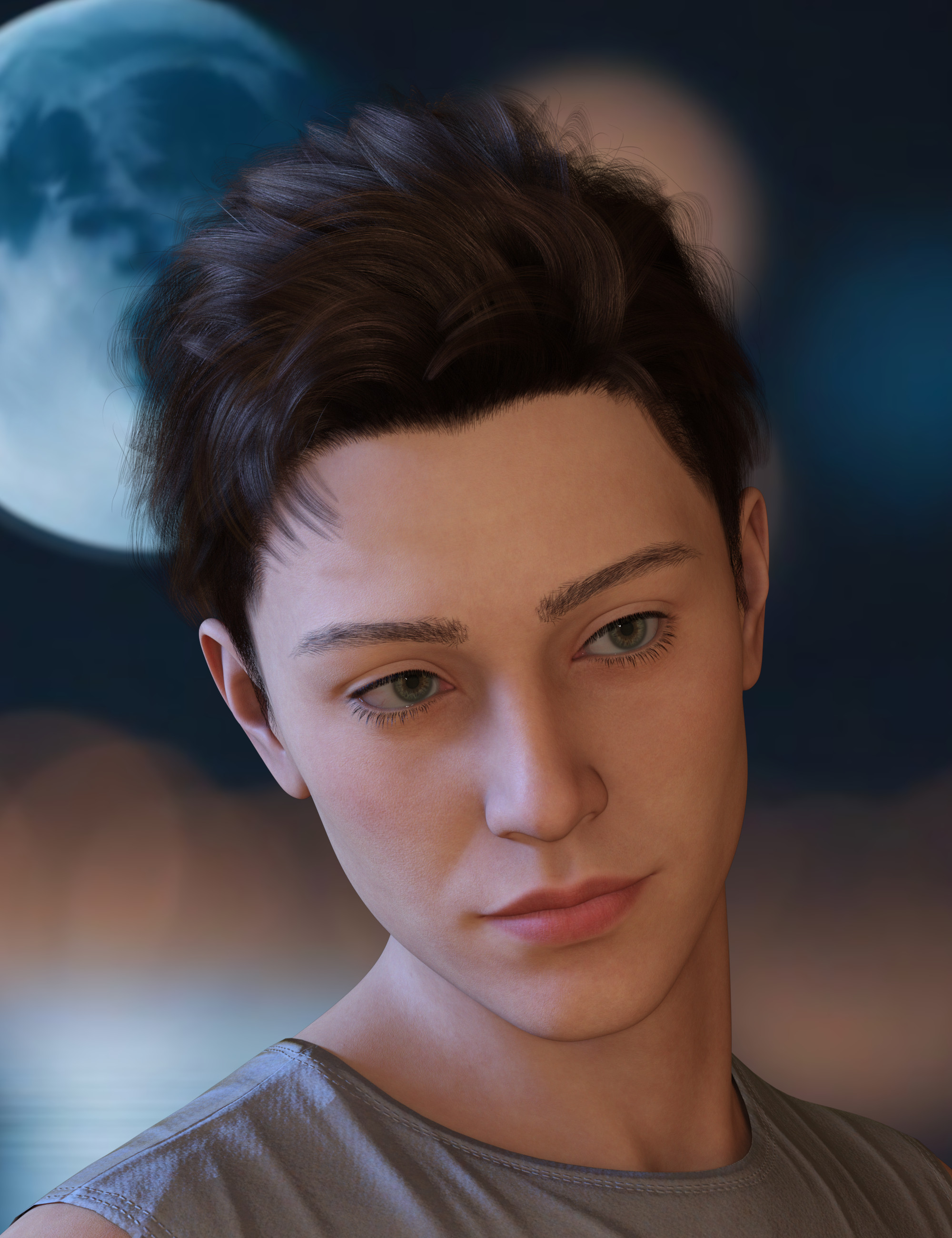Antares Hair for Genesis 9, 8 and 8.1 Male | Daz 3D