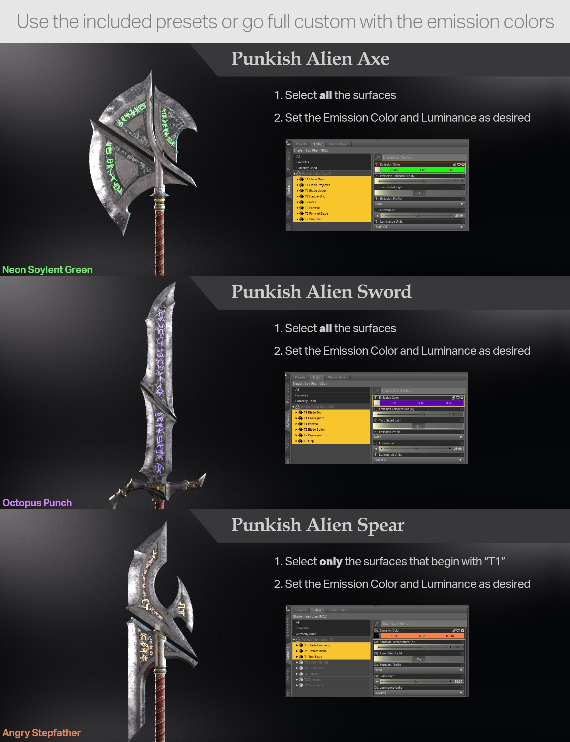 Alien Melee Weapons | Daz 3D