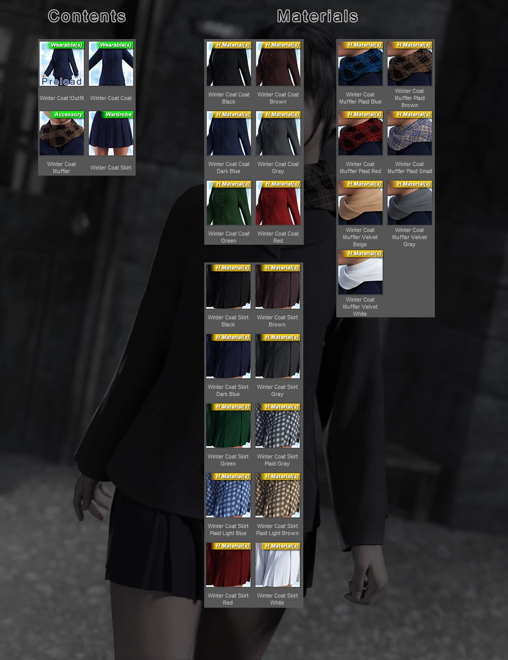 dForce Winter Coat Outfit for Genesis 9 | Daz 3D