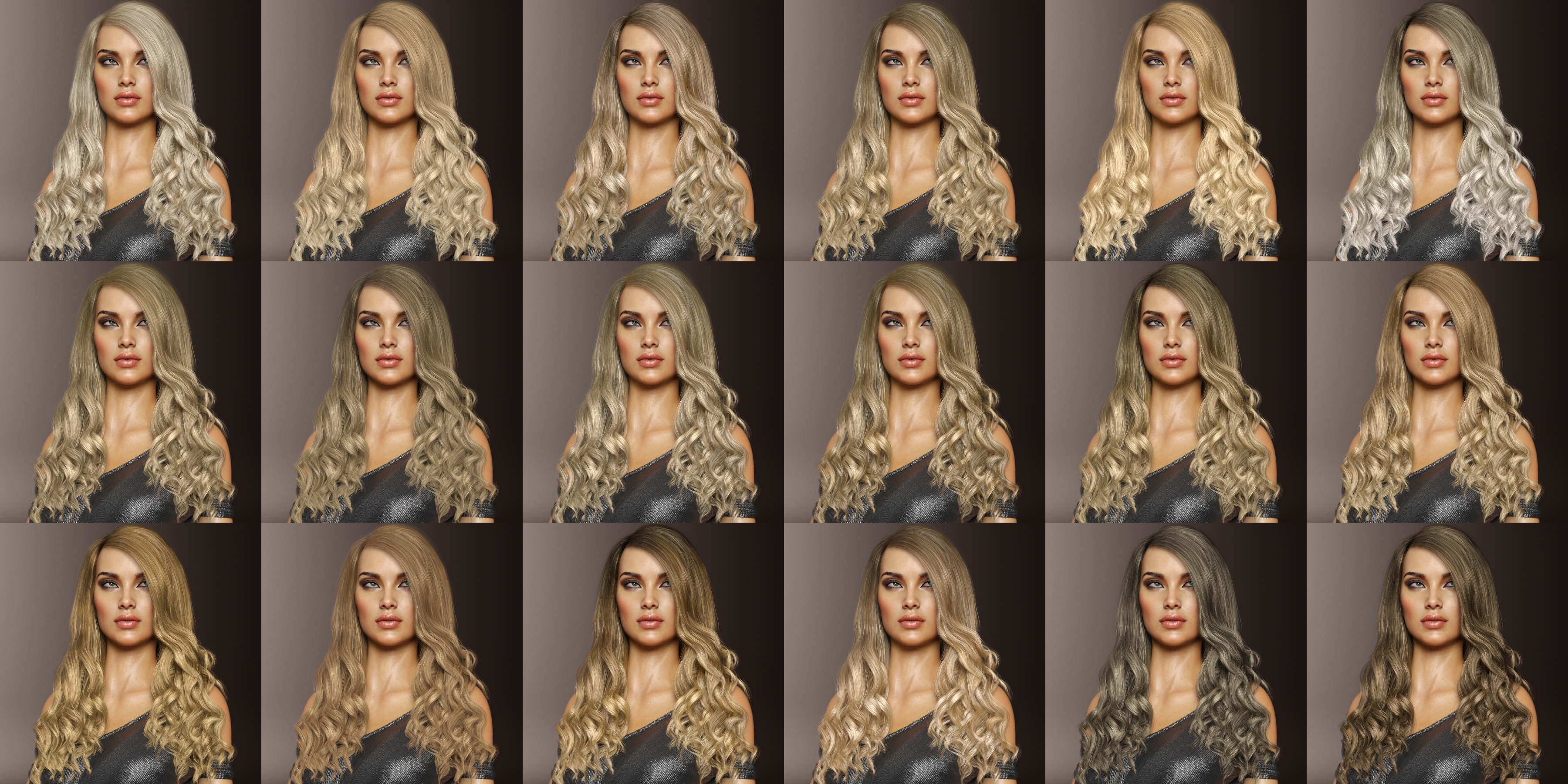 dForce Classic Wavy Side Bangs Hair for Genesis 9, 8 and 8.1 Female ...