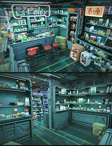 Futuristic Street Store | Daz 3D