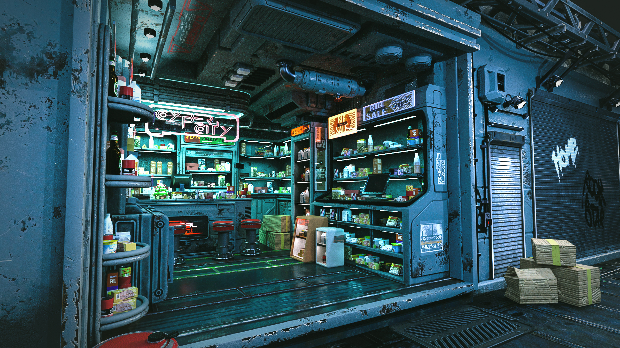 Futuristic Street Store | Daz 3D
