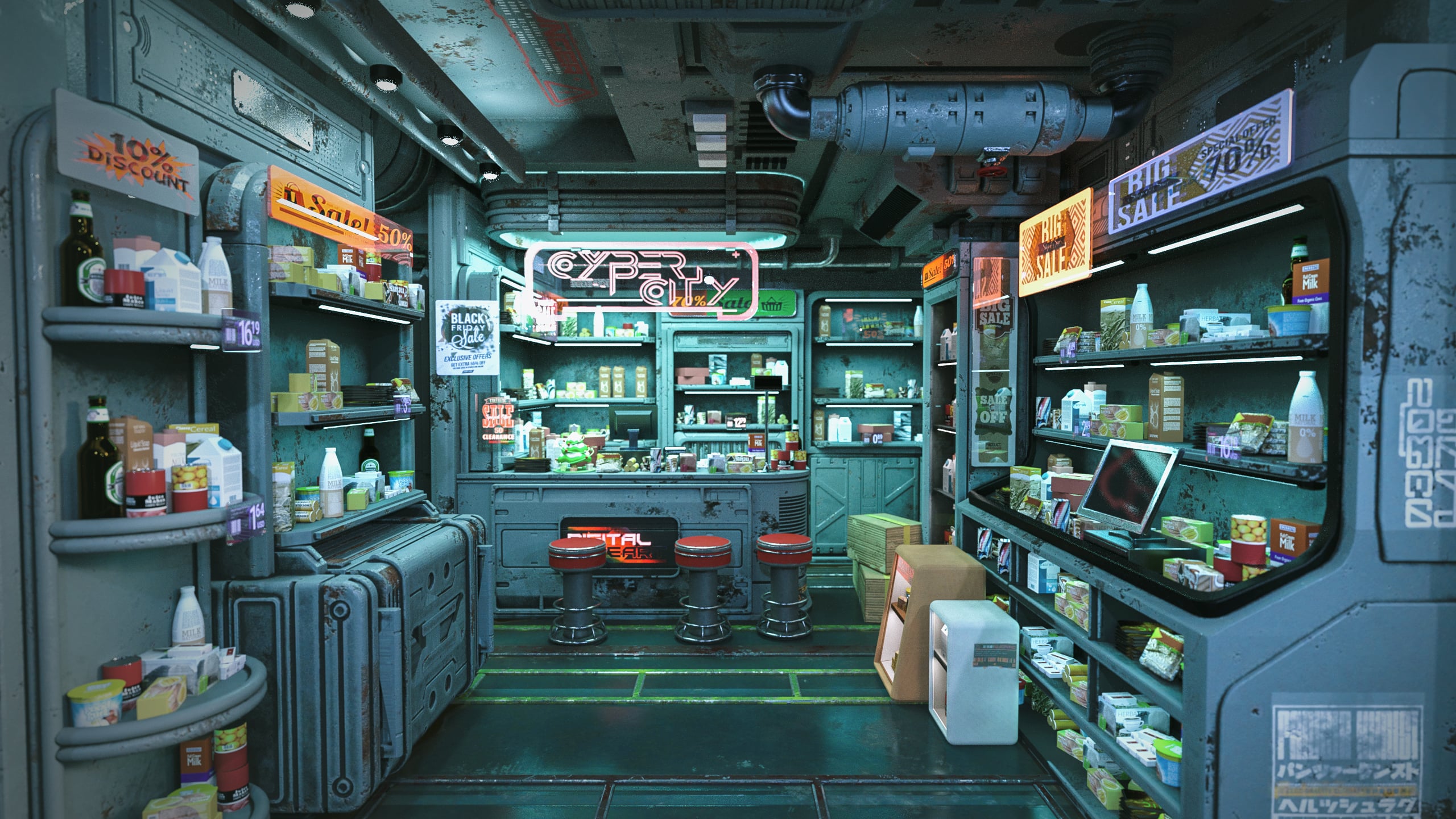 Futuristic Street Store | Daz 3D
