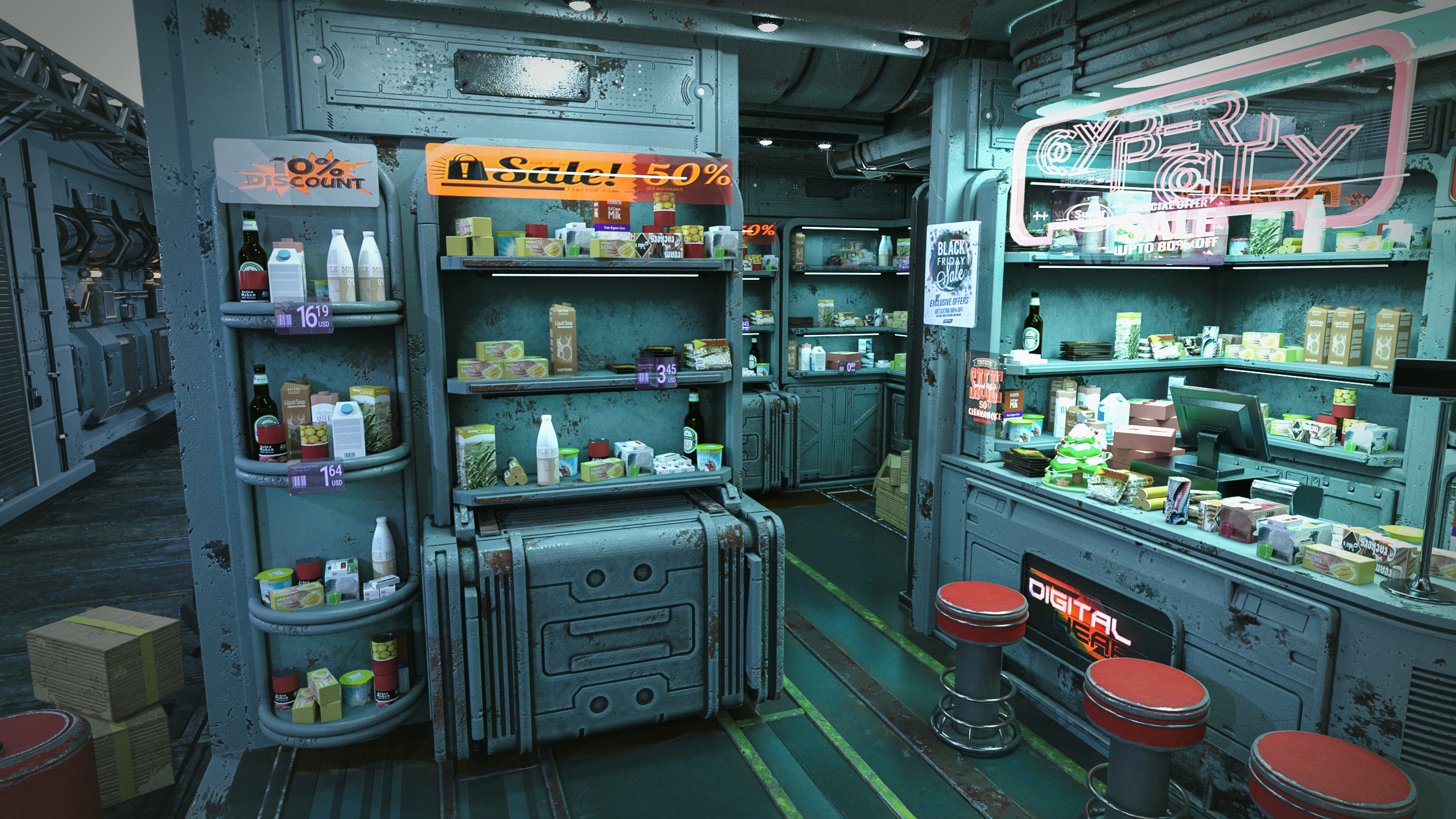 Futuristic Street Store | Daz 3D