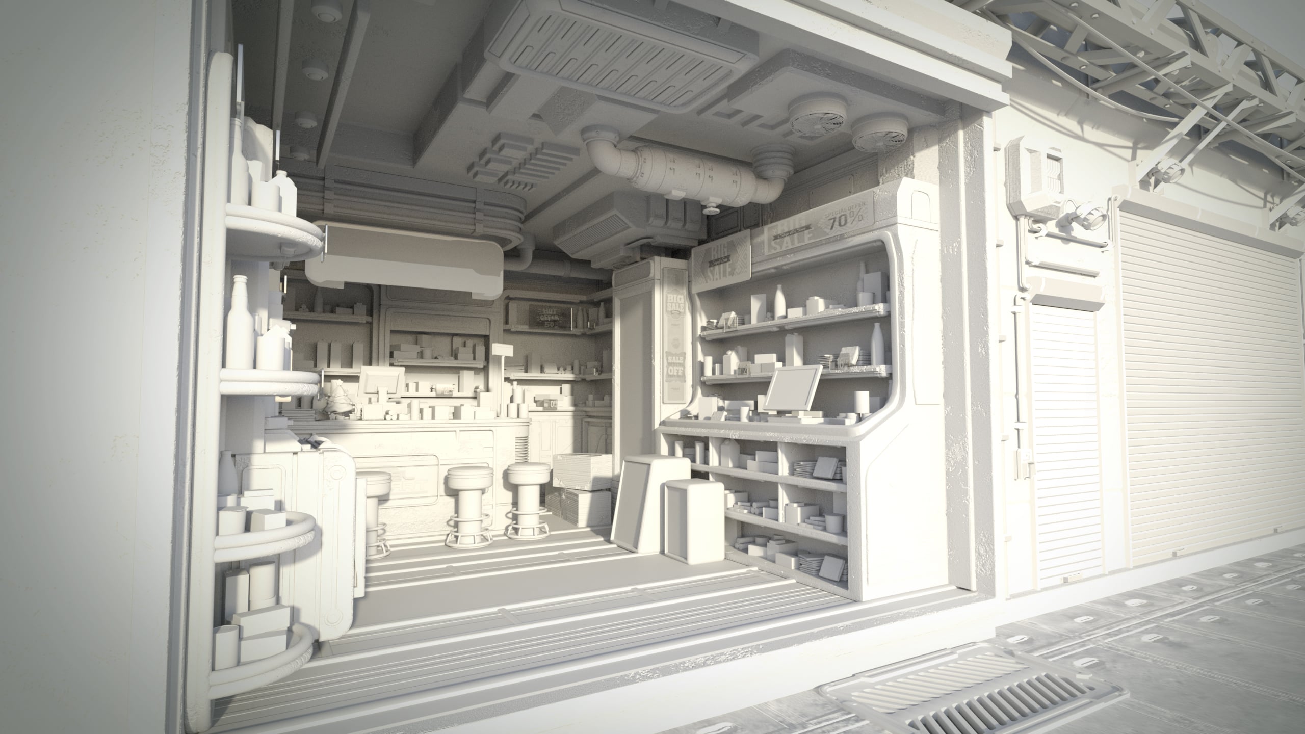 Futuristic Street Store | Daz 3D