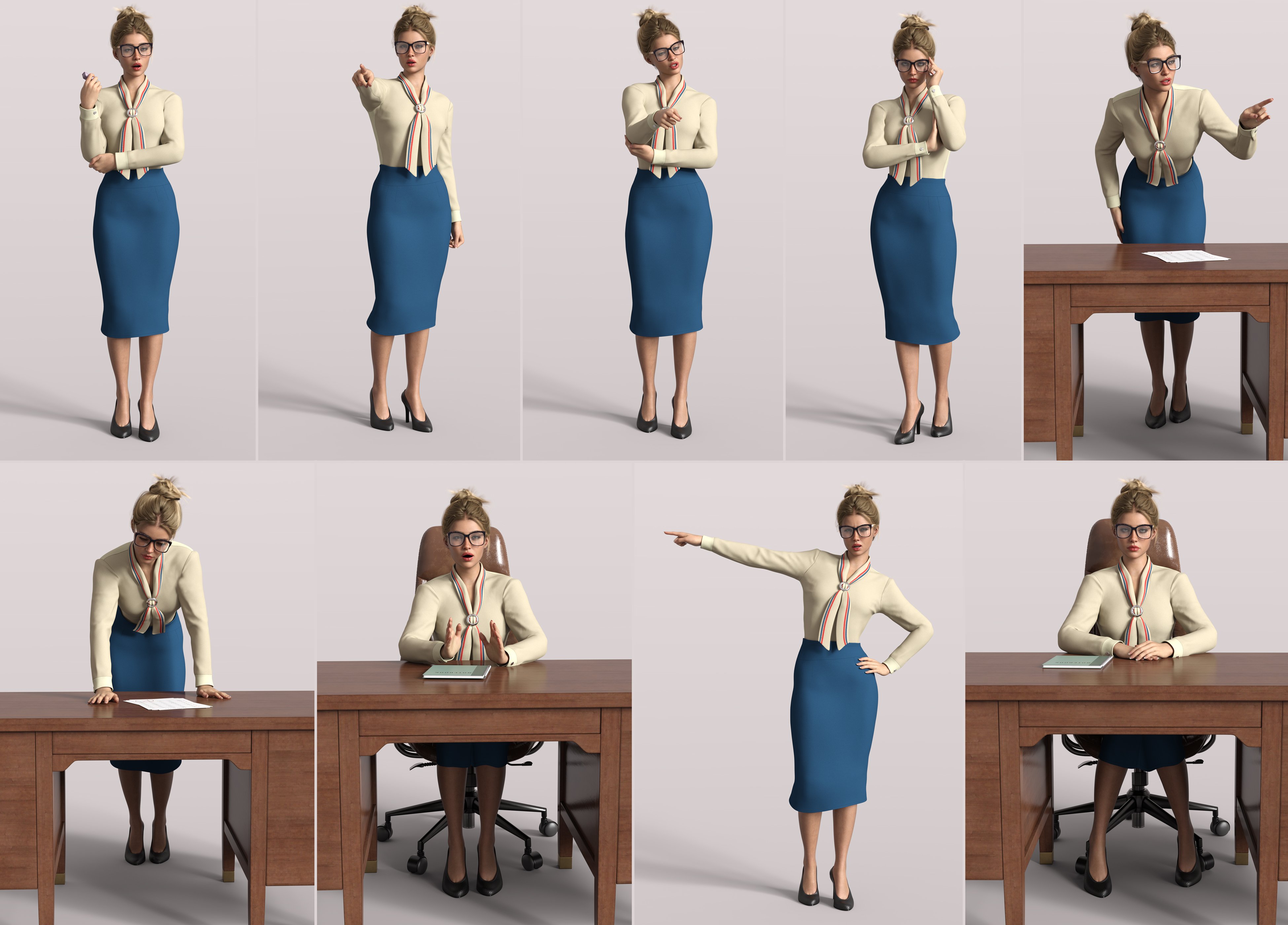 Z Professions Teacher Pose Mega Set for Genesis 9 and 8 Female | Daz 3D