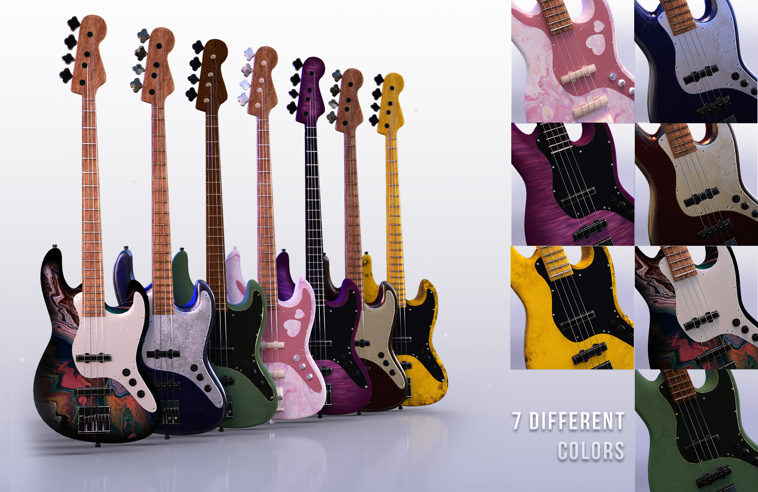 LA Bass Guitar Pack for Genesis 9 and 8 | Daz 3D