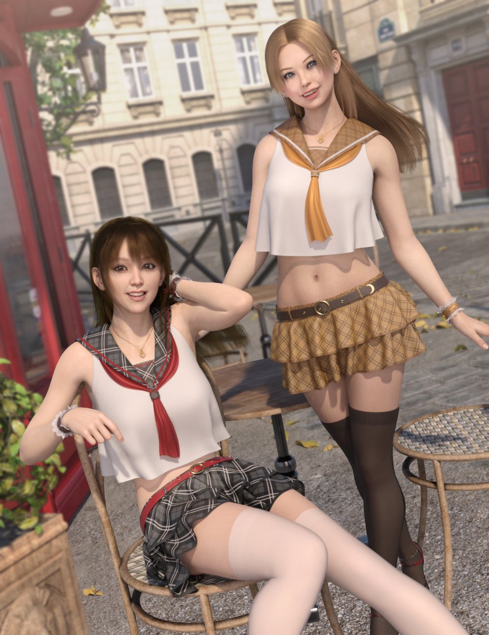 SVM's dForce Candy Sailor Outfit for Genesis 9, 8.1, and 8 | Daz 3D