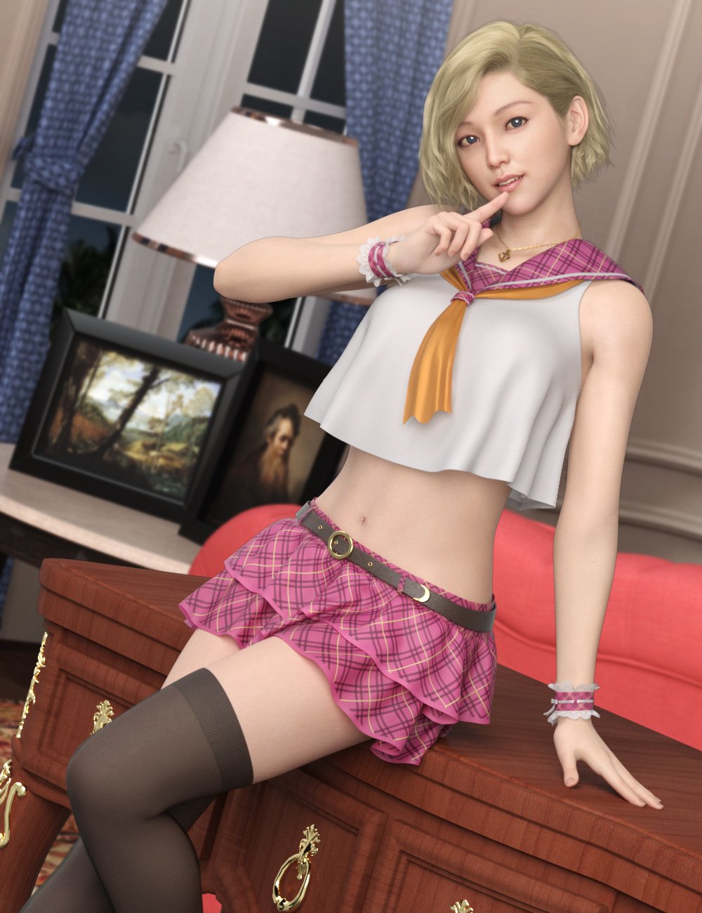 SVM's dForce Candy Sailor Outfit for Genesis 9, 8.1, and 8 | Daz 3D