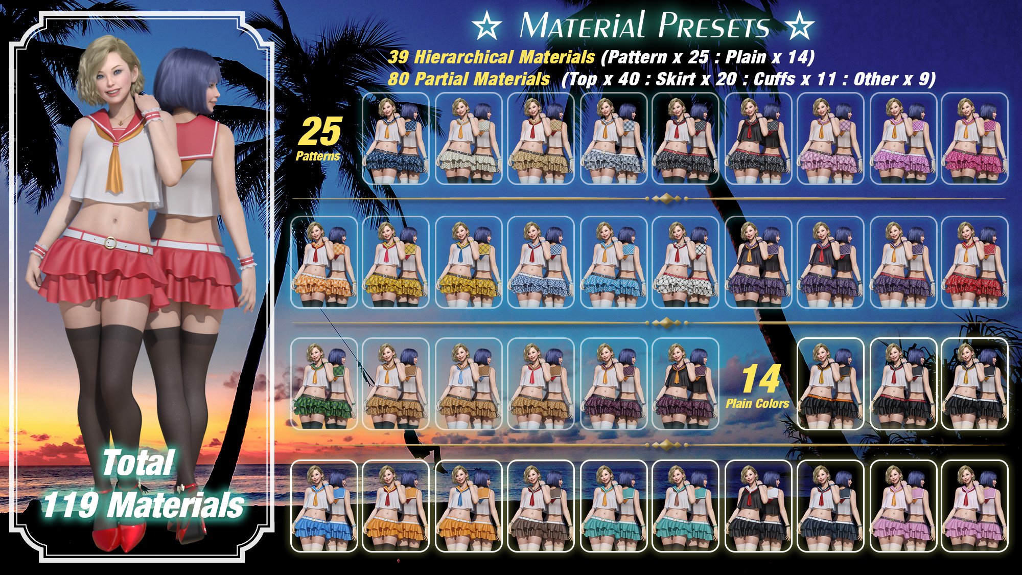 SVM's dForce Candy Sailor Outfit for Genesis 9, 8.1, and 8 | Daz 3D