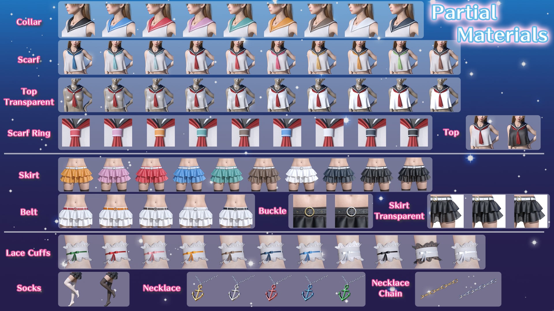 SVM's dForce Candy Sailor Outfit for Genesis 9, 8.1, and 8 | Daz 3D