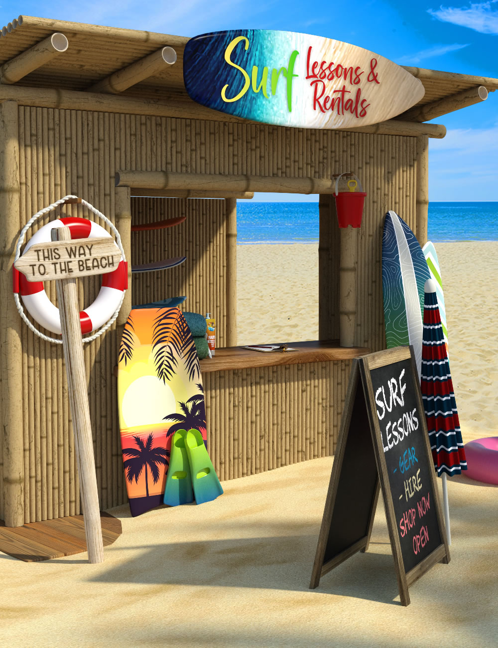 Mini Scenes Surf Shack | Daz 3D