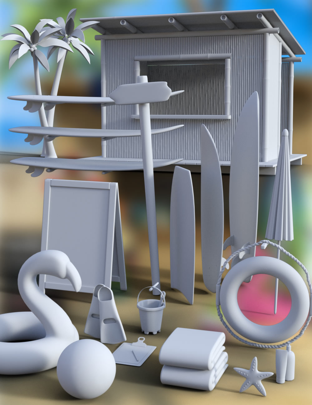Mini Scenes Surf Shack | Daz 3D