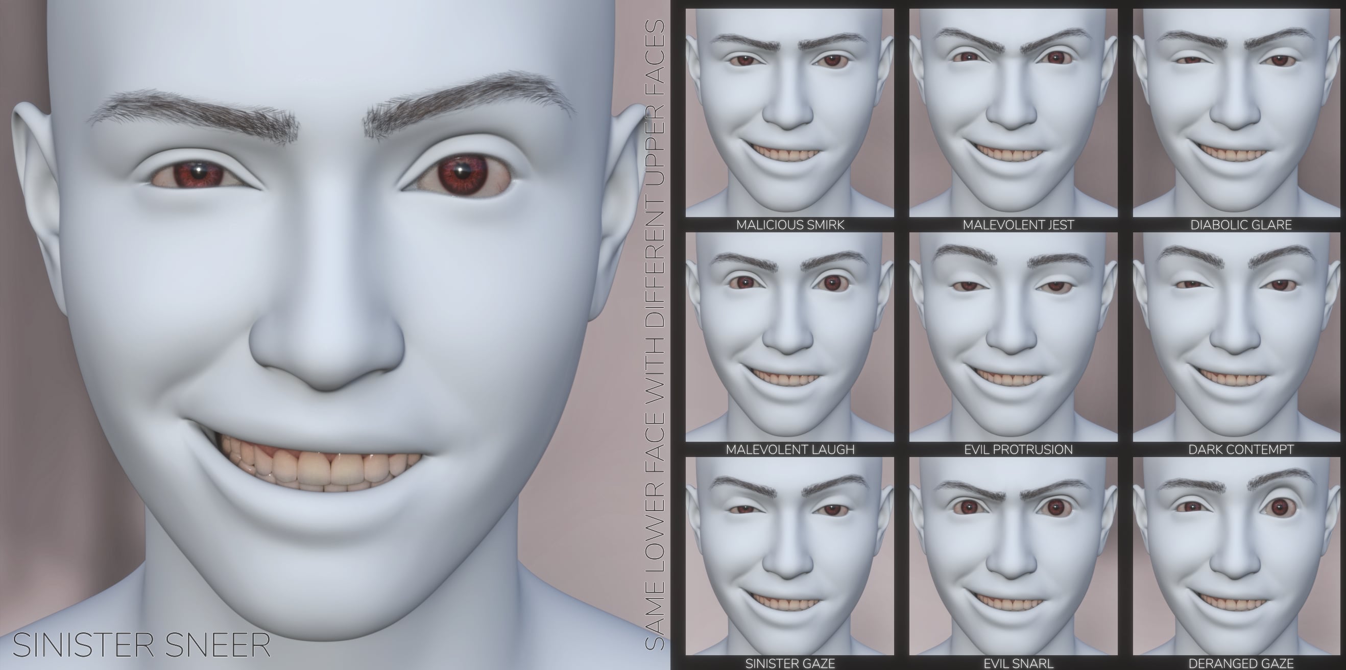 Villain Expression Fusion | Daz 3D