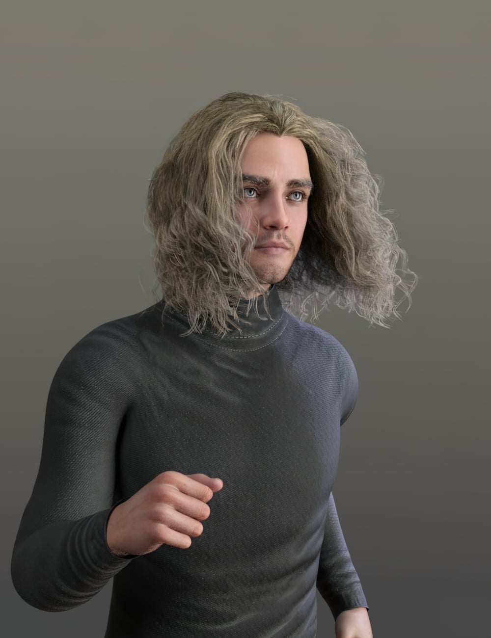 Zephyr Curls Hairstyle For Genesis 9 and Genesis 8 Male | Daz 3D