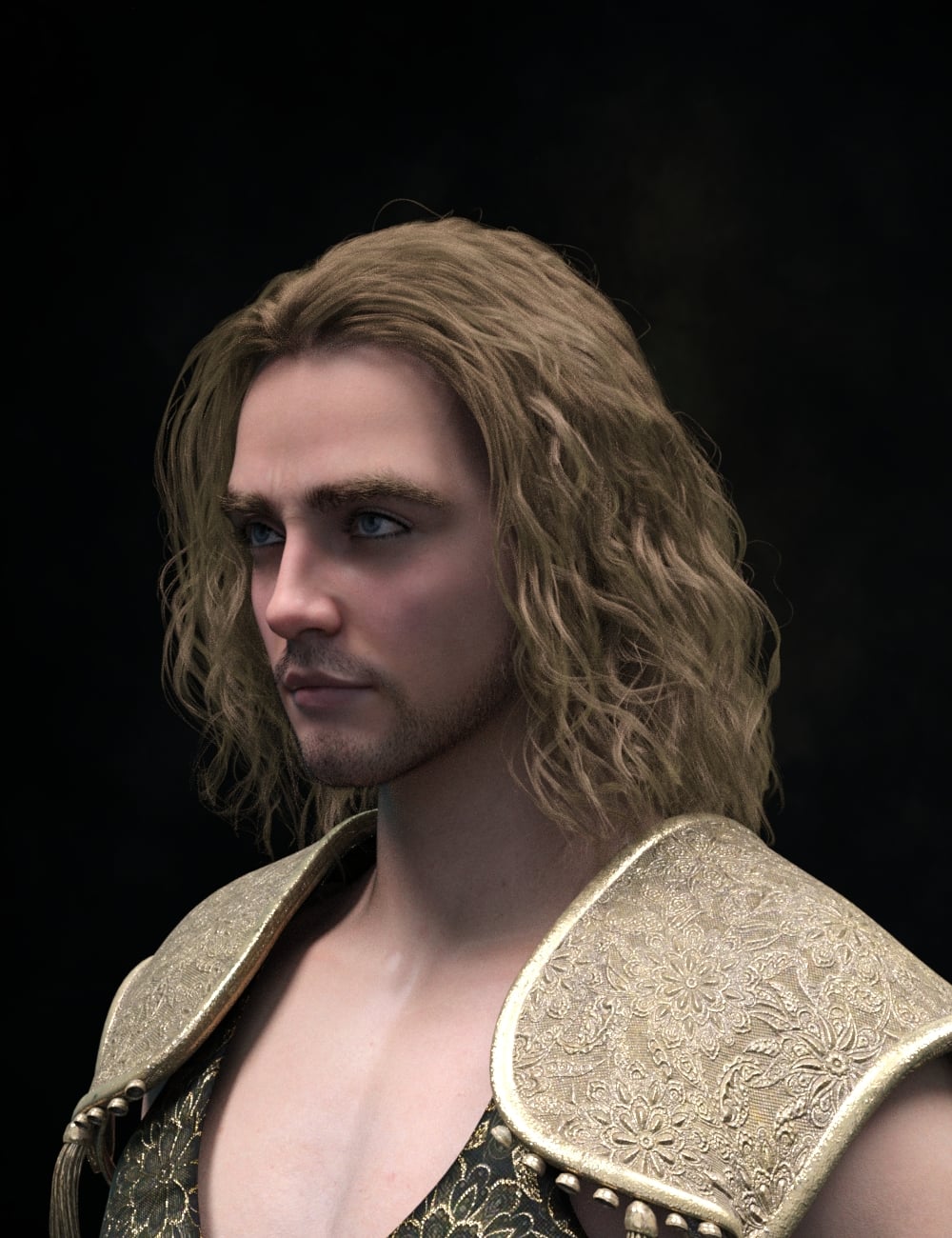 Zephyr Curls Hairstyle For Genesis 9 and Genesis 8 Male | Daz 3D