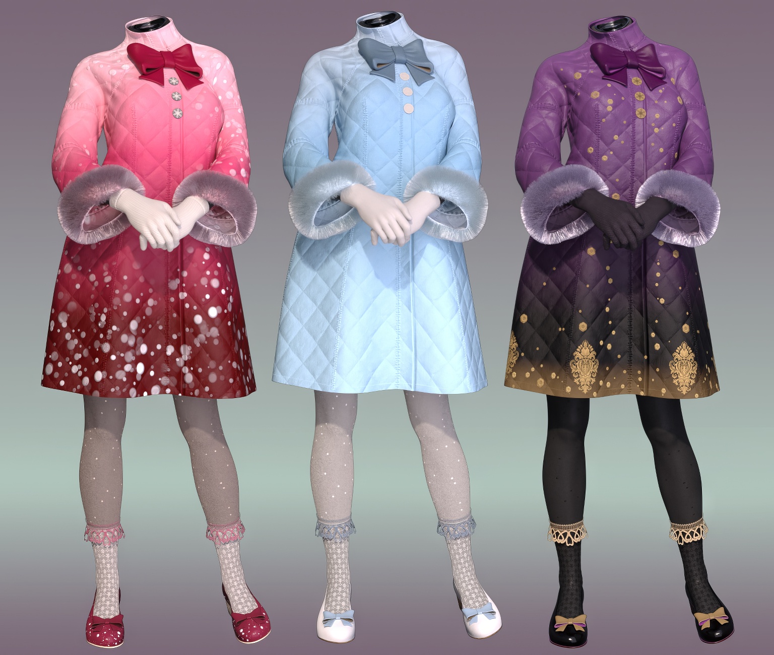 ZK dForce Winter Coat Outfit for Genesis 9 | Daz 3D