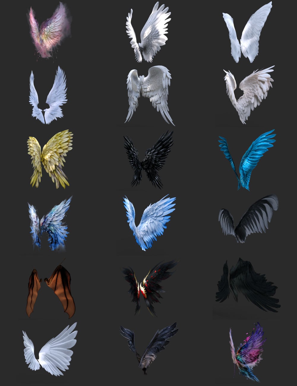 GNBD Wings and Poses for Genesis 9 | Daz 3D