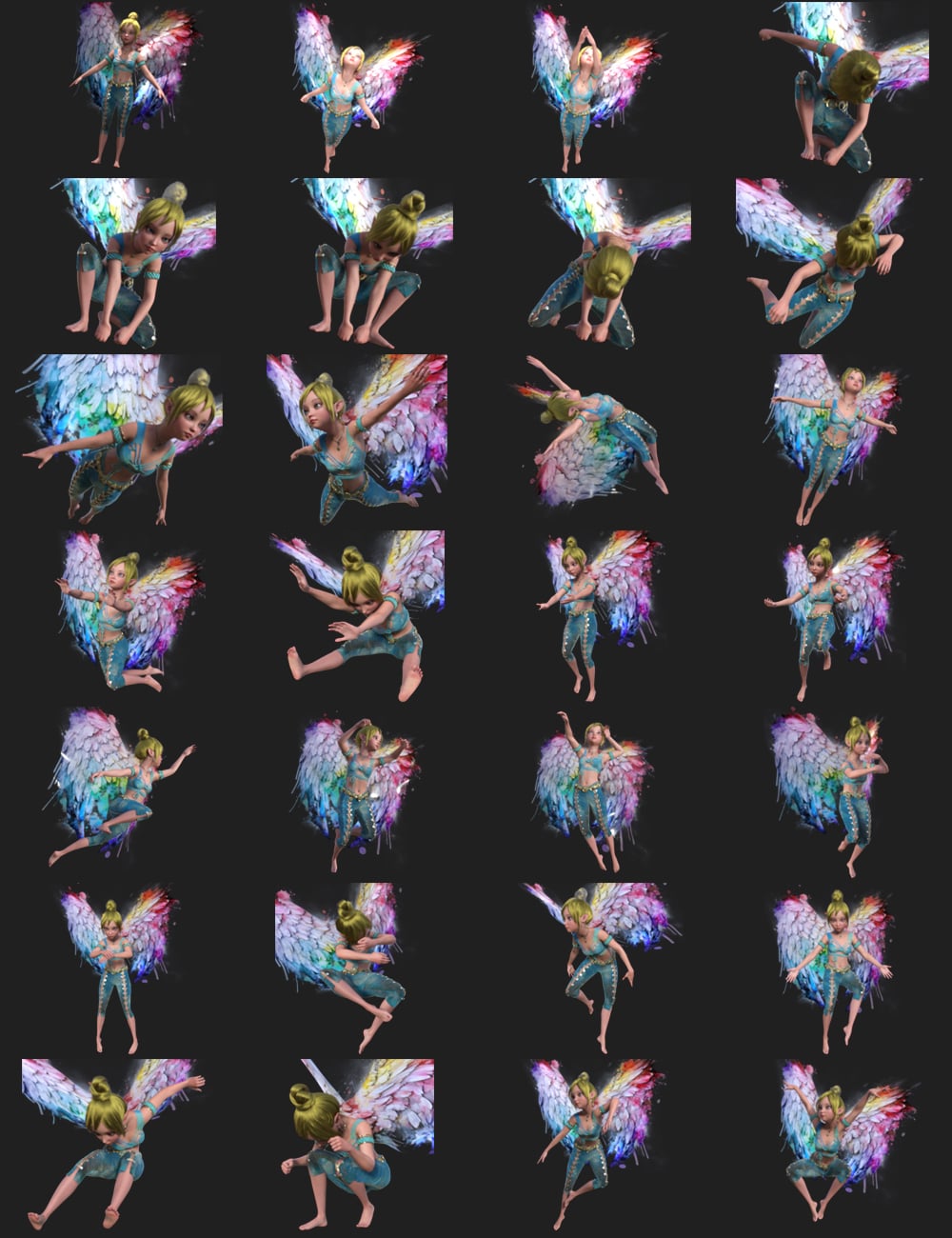 GNBD Wings and Poses for Genesis 9 | Daz 3D