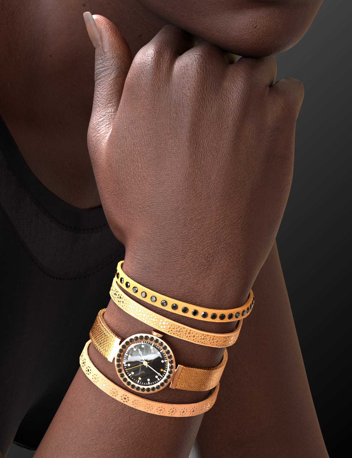 Fancy Watch and Bracelets for Genesis 9 | Daz 3D