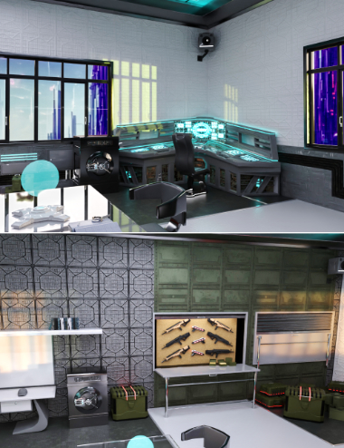 Spy Sci-Fi Room | Daz 3D