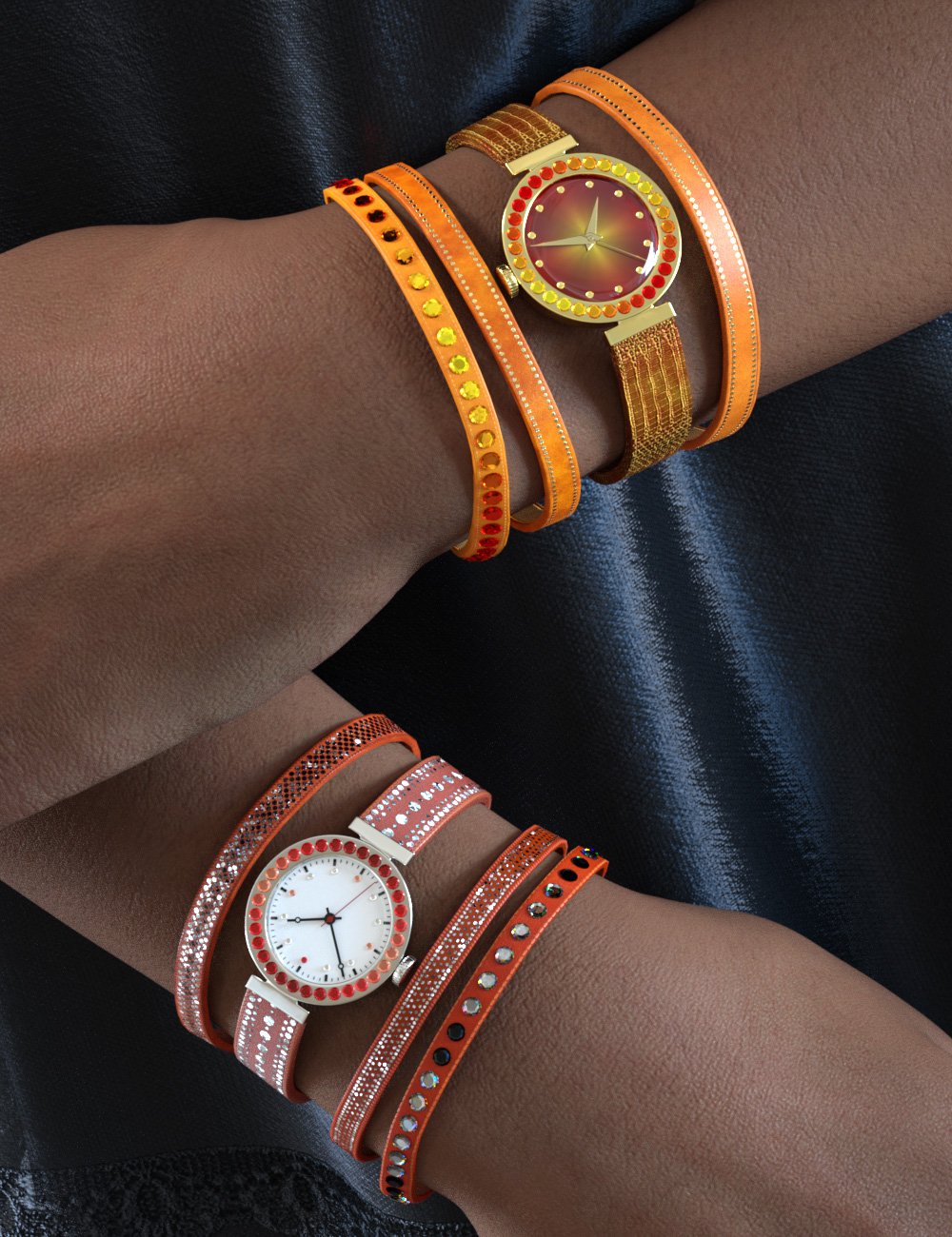 Fancy Watch and Bracelets Addon Textures | Daz 3D