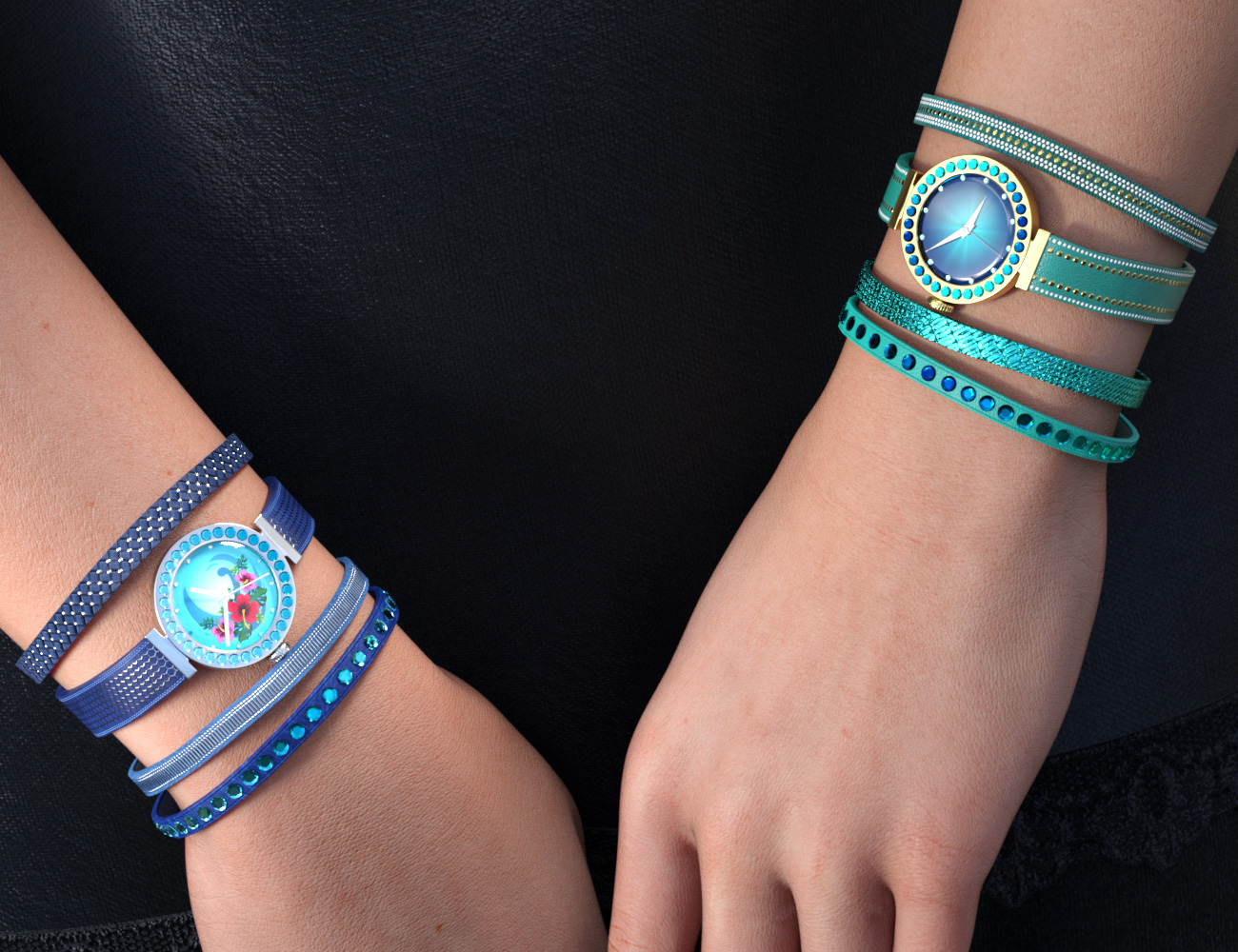 Fancy Watch and Bracelets Addon Textures | Daz 3D
