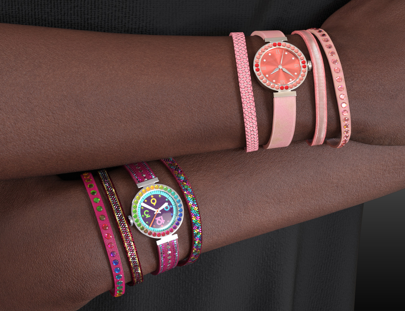 Fancy Watch and Bracelets Addon Textures | Daz 3D