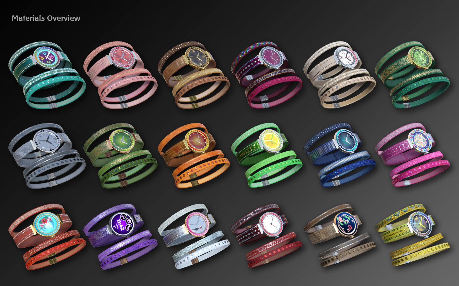 Fancy Watch and Bracelets Addon Textures | Daz 3D